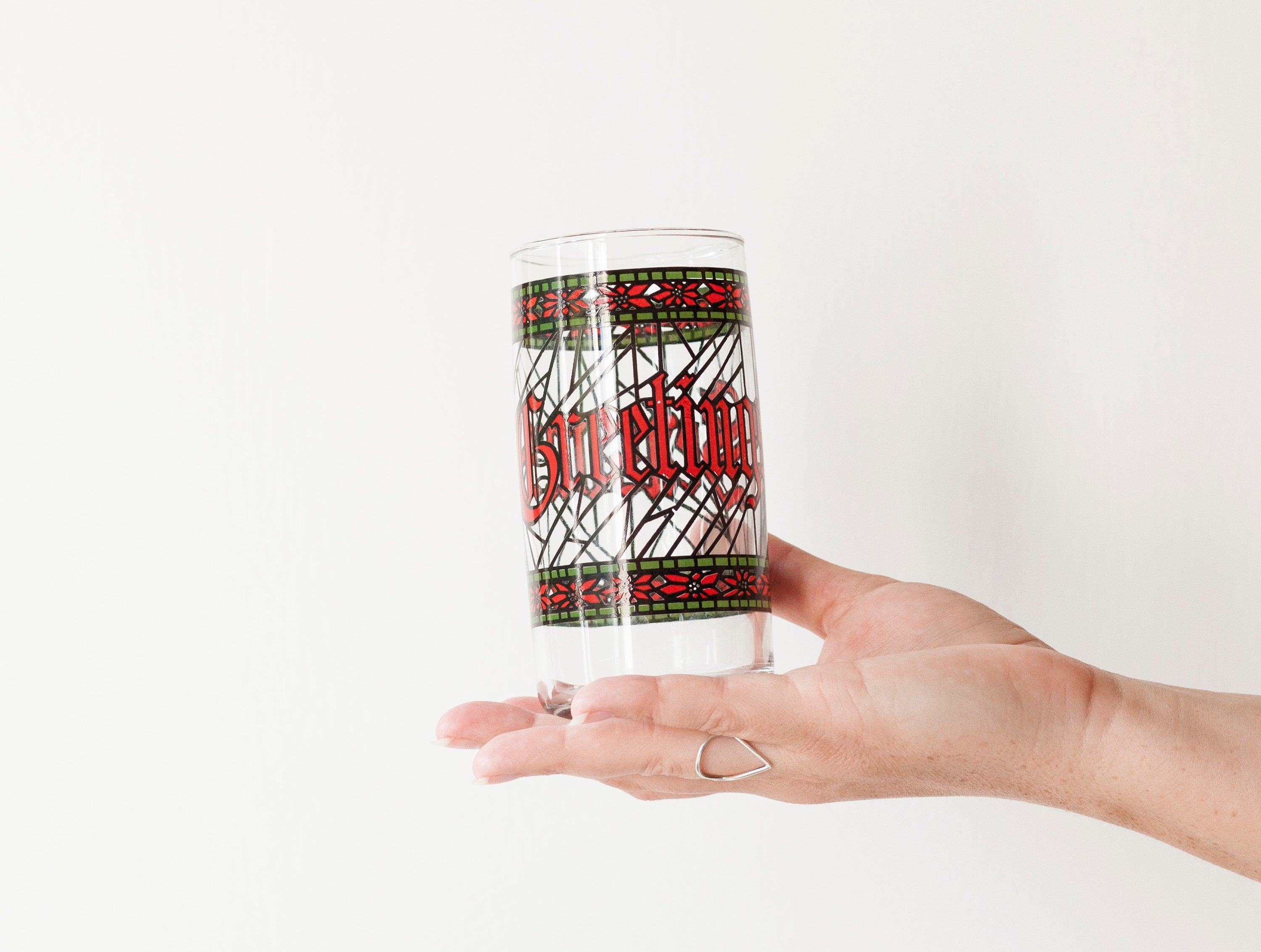 Houze Season's Greetings Tumblers Pair of Two Mid Century Vintage by H ...