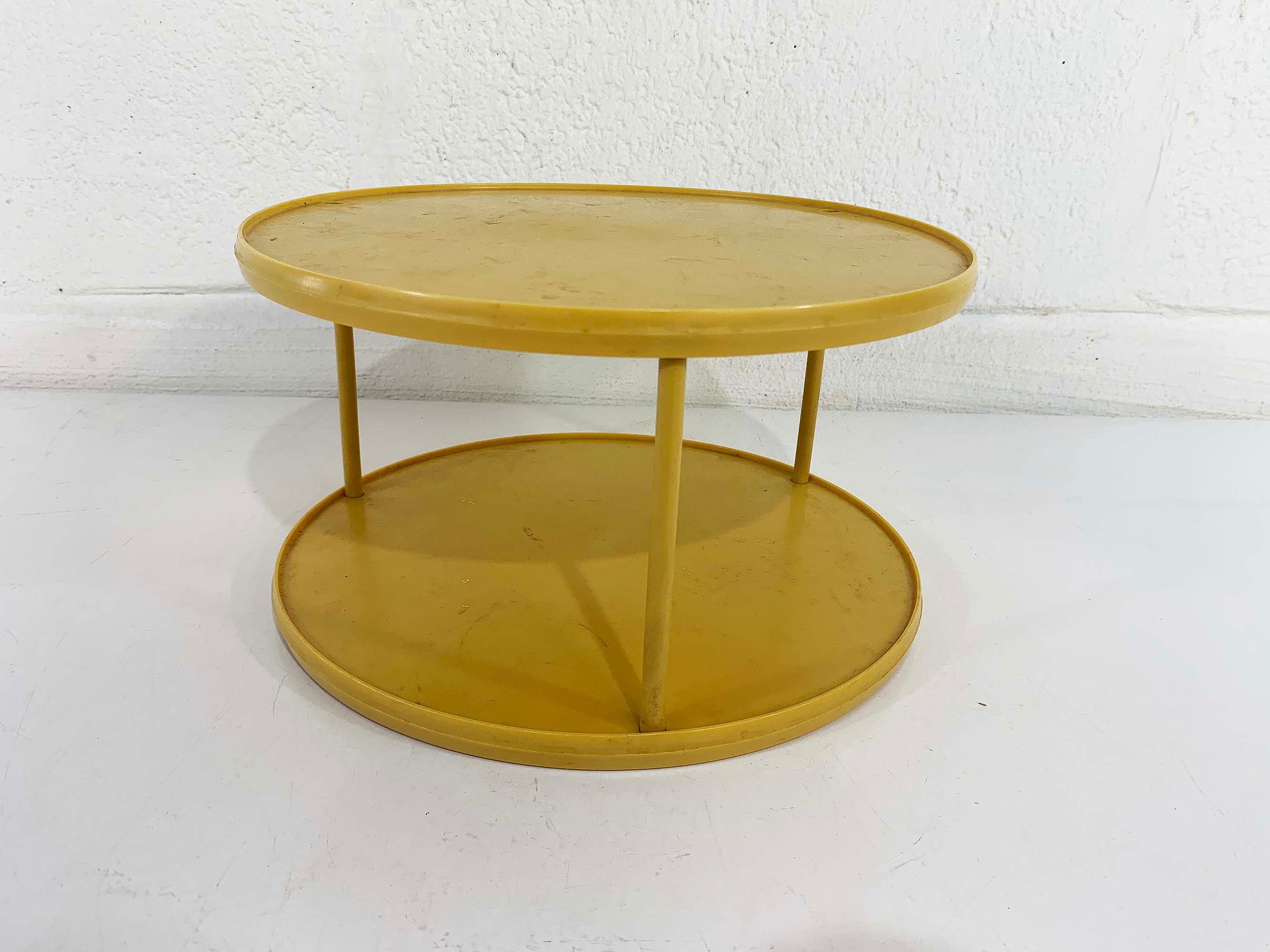 Vintage Turntable Tupperware Yellow Lazy Susan Turn Table Retro Storag ...