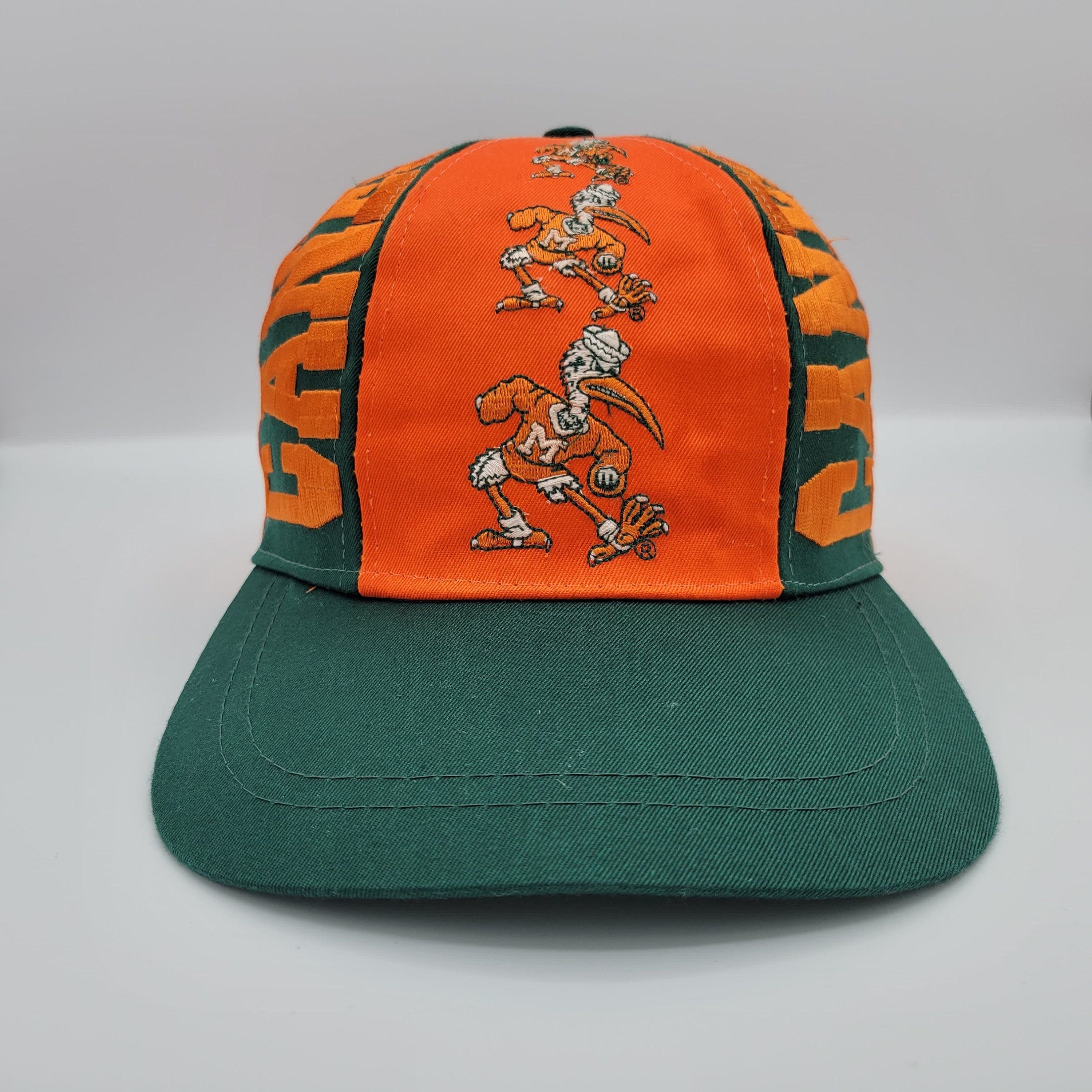 Miami Hurricanes Vintage 90s Pinwheel Snapback Hat University College ...
