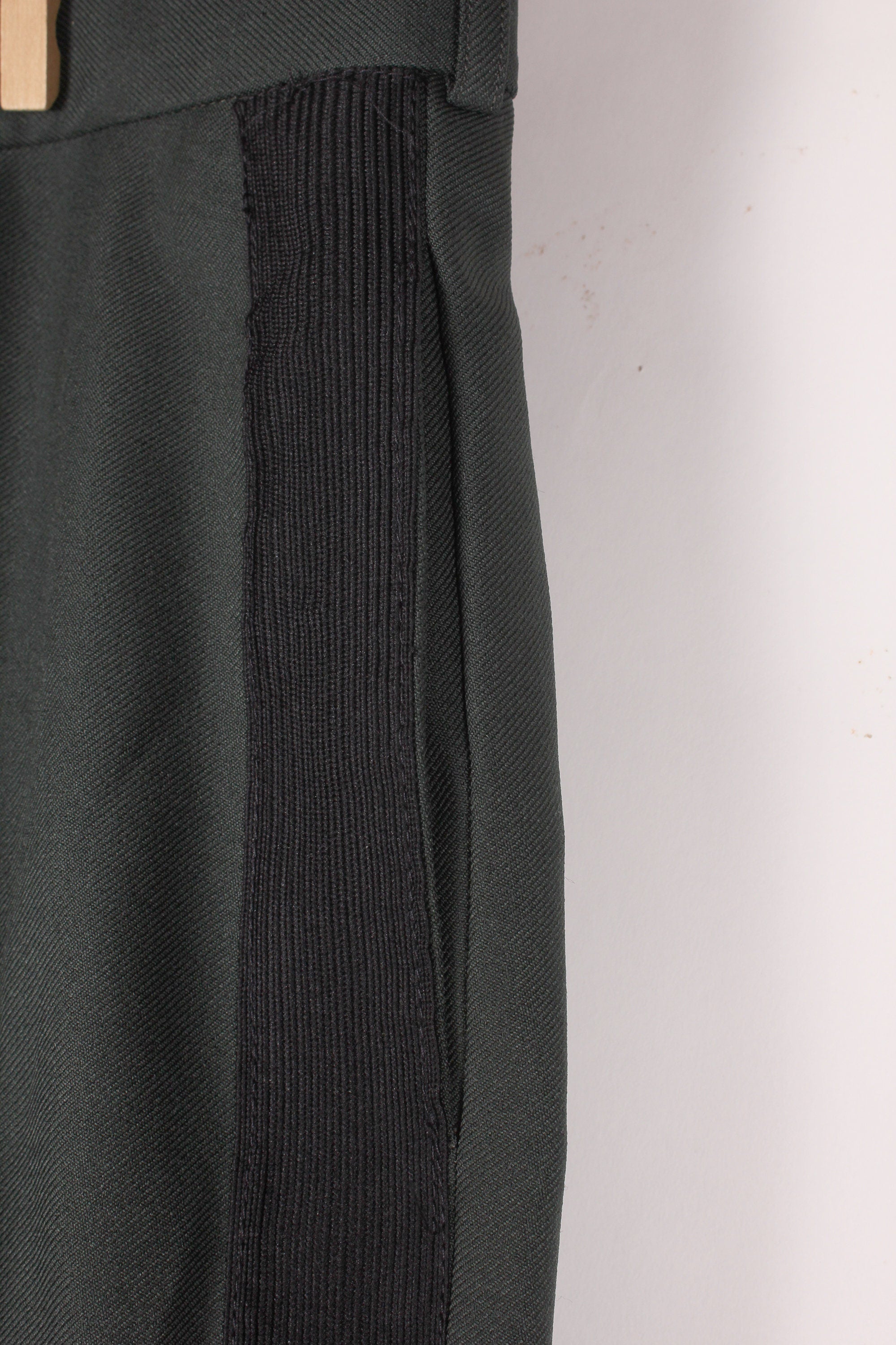 Vintage Men's Forest Dark Green Uniform Army Police Trousers Slacks Pa ...