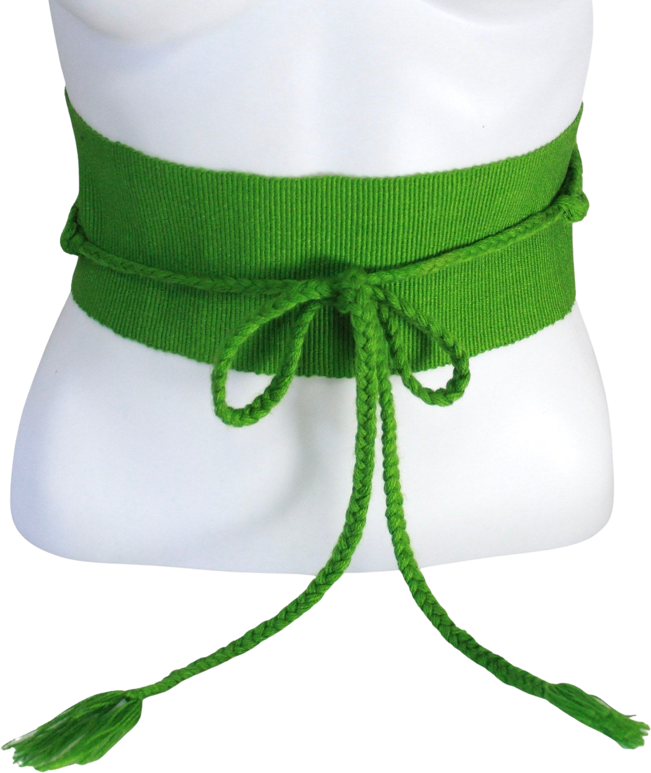 Vintage Bright Green Obi Style Wide Fabric Belt | Shop THRILLING