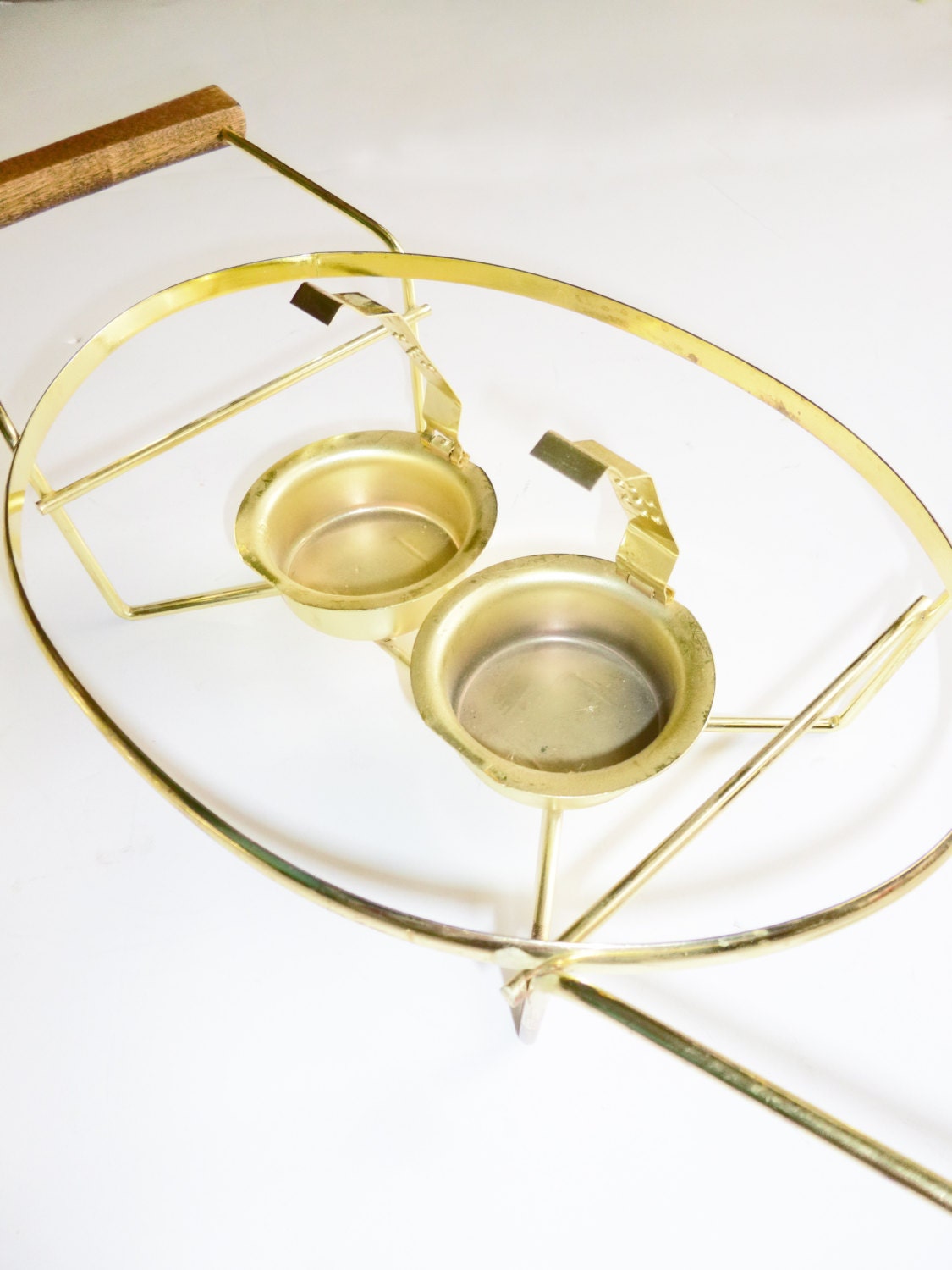 Vintage 50s Pyrex Atomic Casserole Dish Warming Rack with Sternos ...