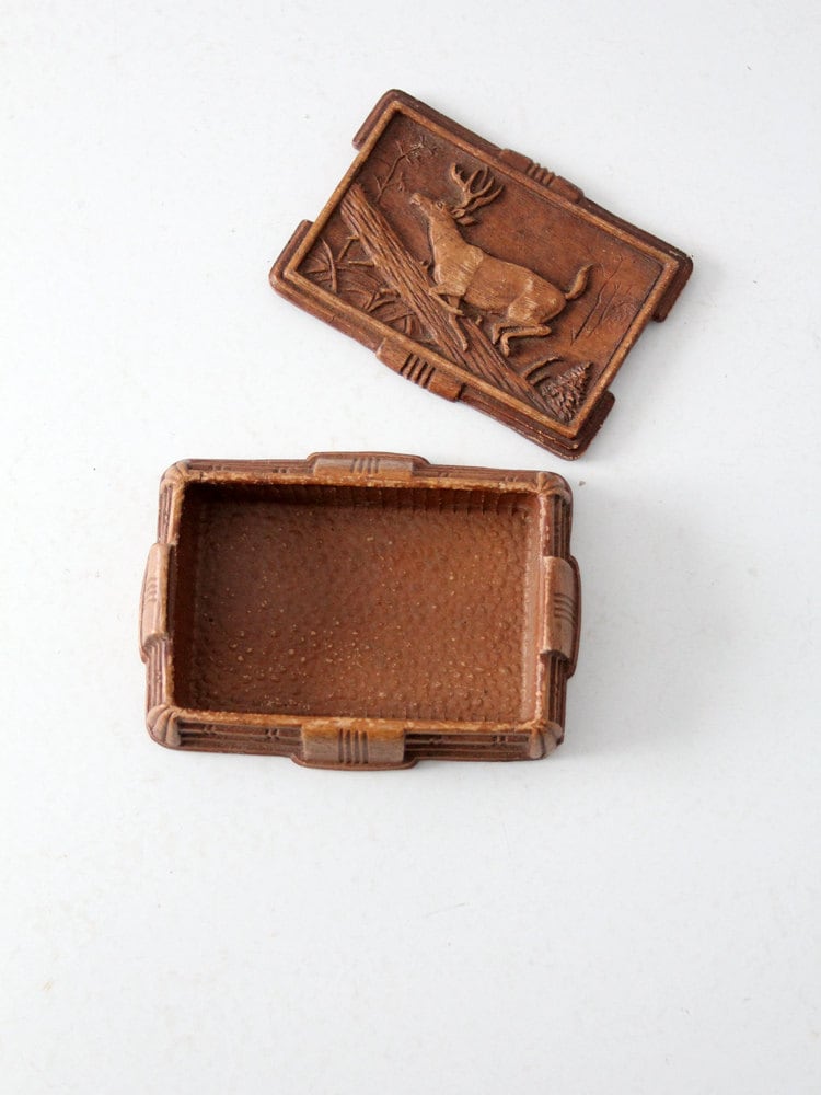 Vintage Syroco Box Deer Faux Bois Cigarette Box | Shop THRILLING