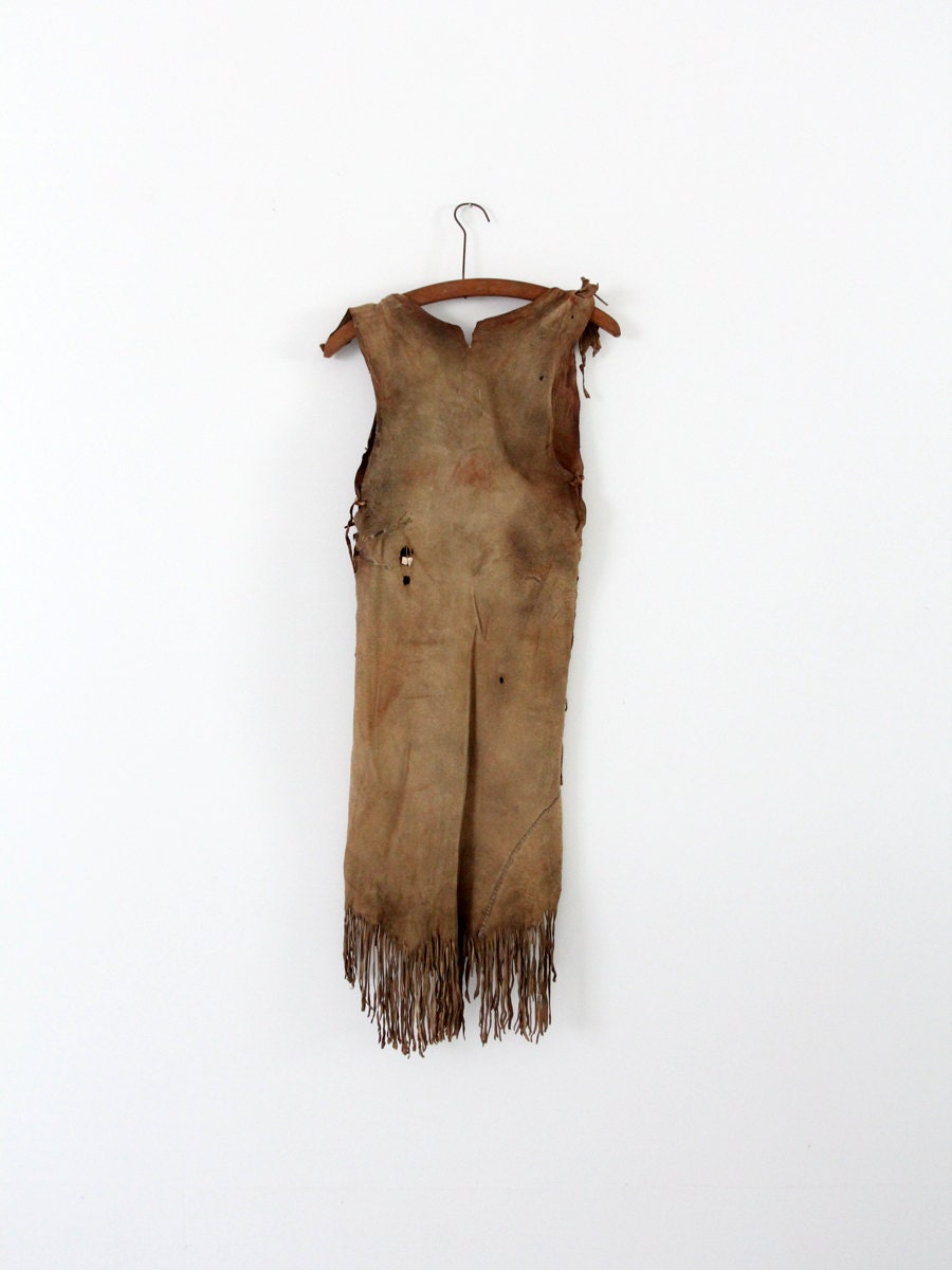 Vintage Native Style Buckskin Leather Tunic Dress | Shop THRILLING