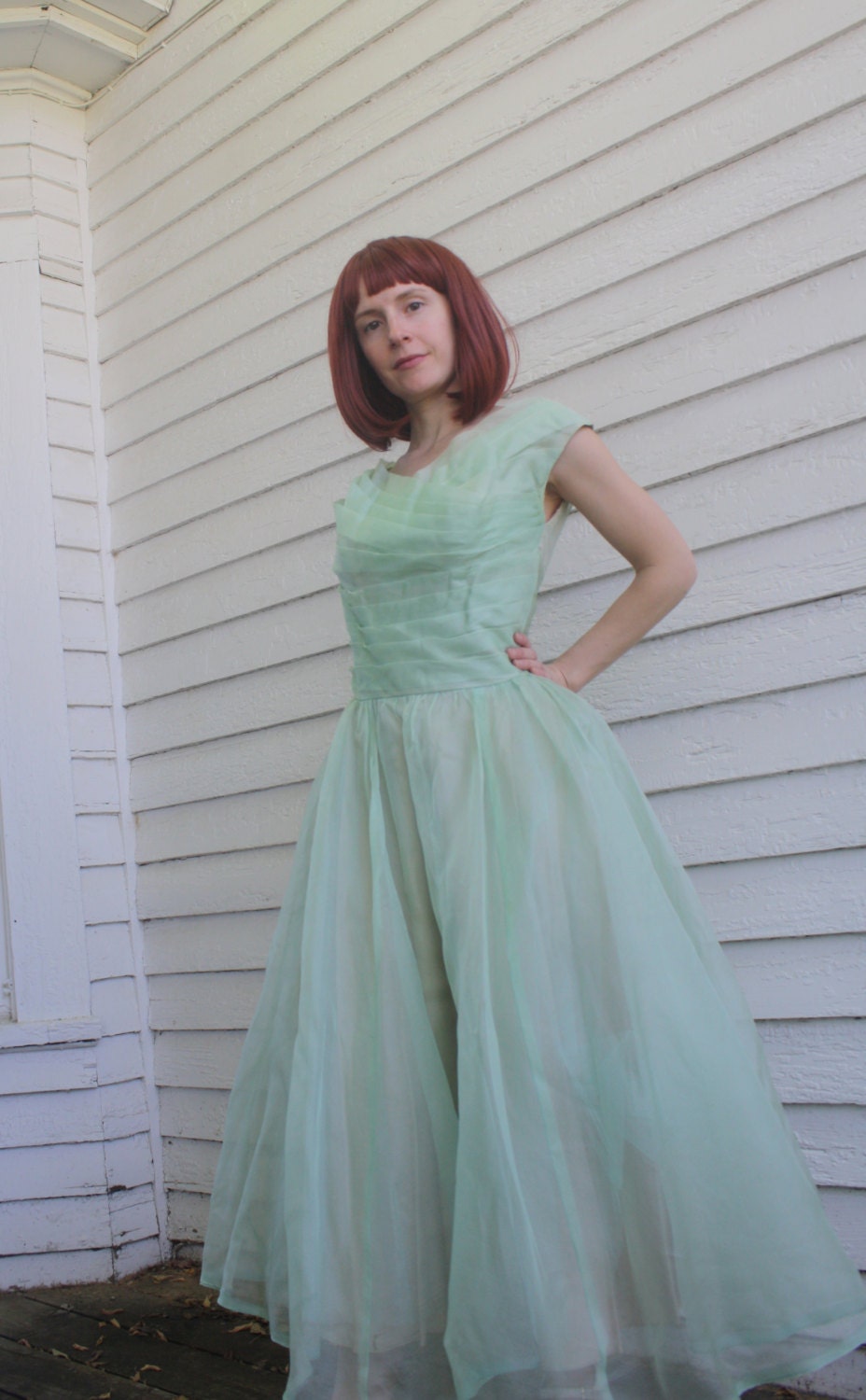 Vintage 50s Green Prom Dress by Union Made | Shop THRILLING
