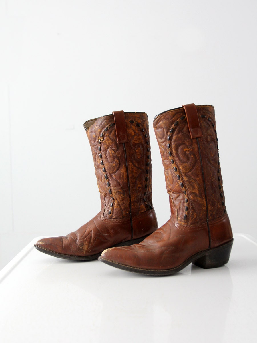 Vintage Lariat Cowboy Boots Brown Leather Men's by Lariat | Shop THRILLING