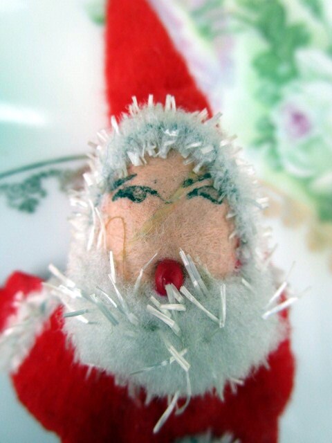 Vintage Retro Santa Claus Christmas Brooch Felt Body Paper Mache Folk ...