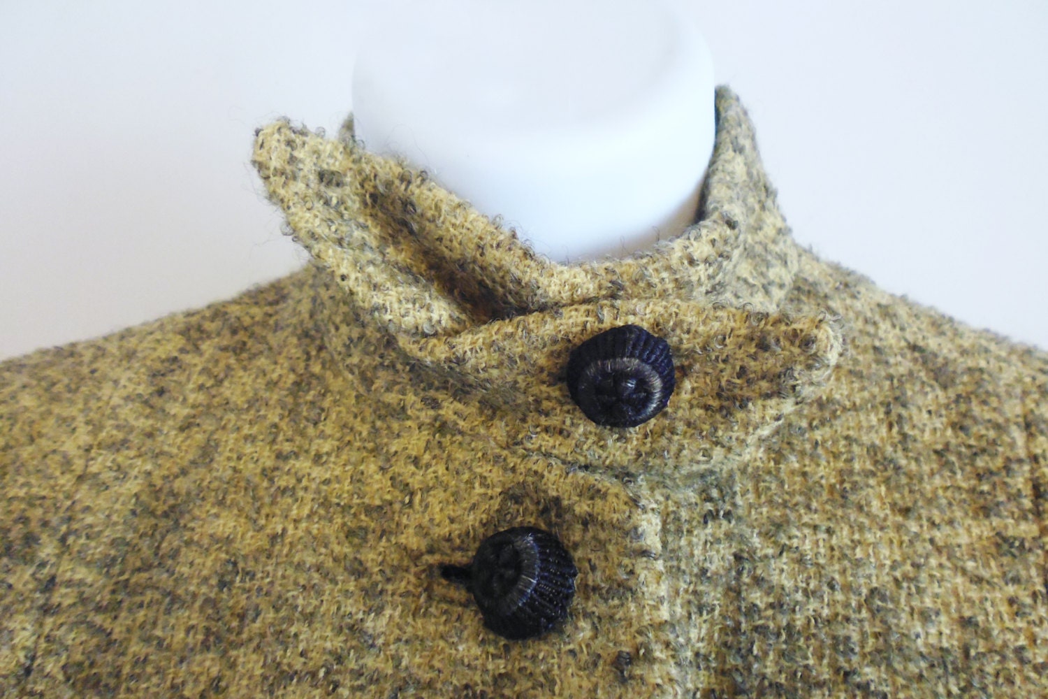 Vintage 60s Nubby Wool Jacket In Chartreuse and Black by Buddy Bates ...