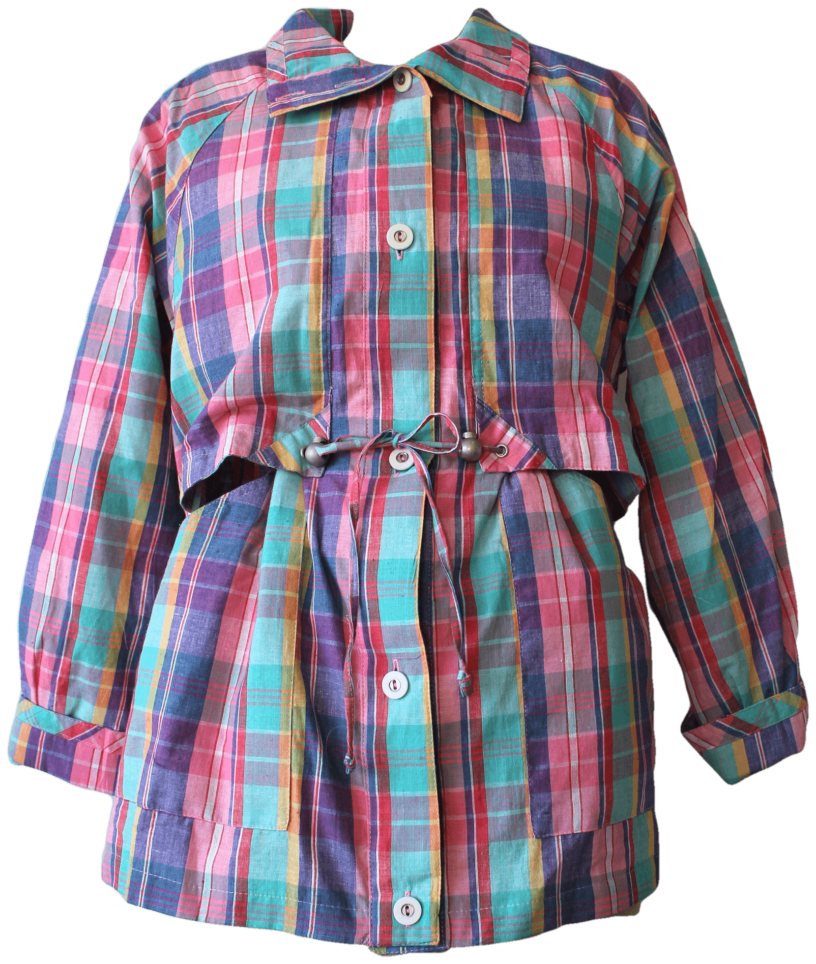 Vintage 80's Pastel Blue and Pink Plaid Jacket by Current Seen | Shop ...
