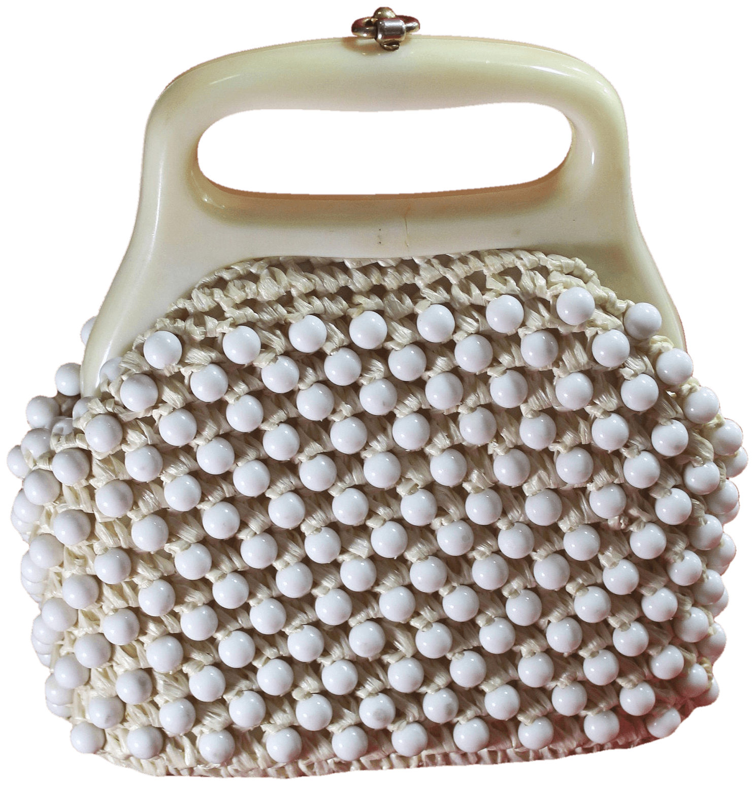 Vintage 50's/60's White Beaded Straw Purse by Le Jule | Shop THRILLING