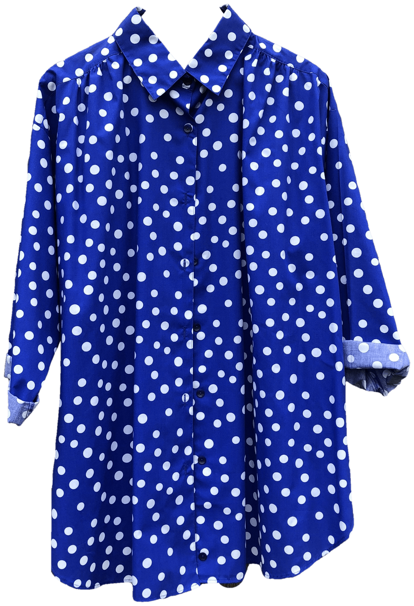 Vintage 90's Blue Polka Dot Button Up by Roaman's | Shop THRILLING