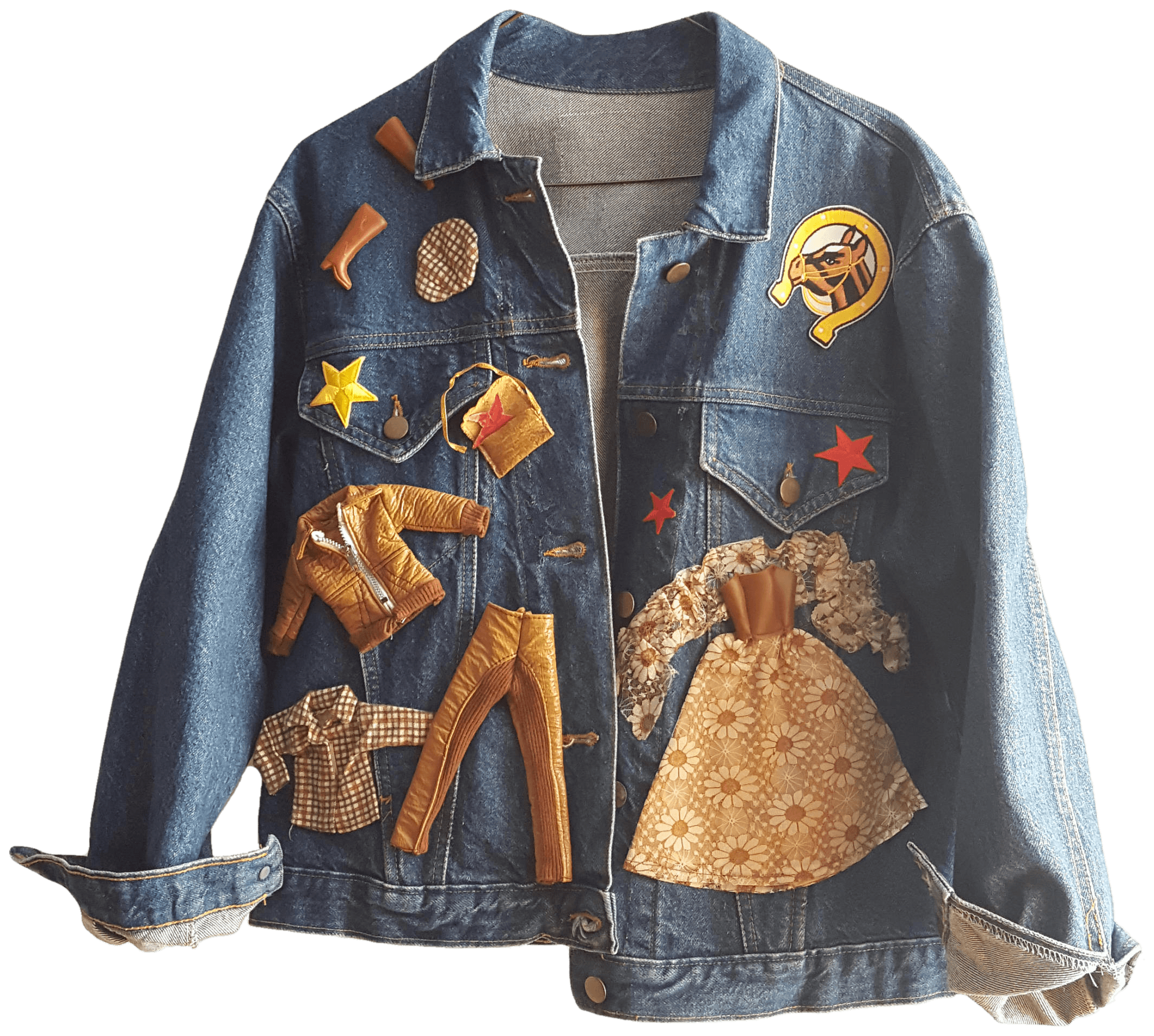 Vintage Denim Dolls And Cowboys Patch Jacket | Shop THRILLING
