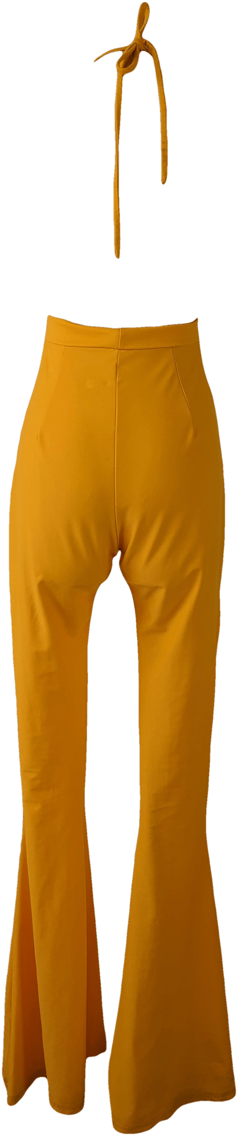 Vintage 90's Yellow Halter Bell Bottom Jumpsuit | Shop THRILLING
