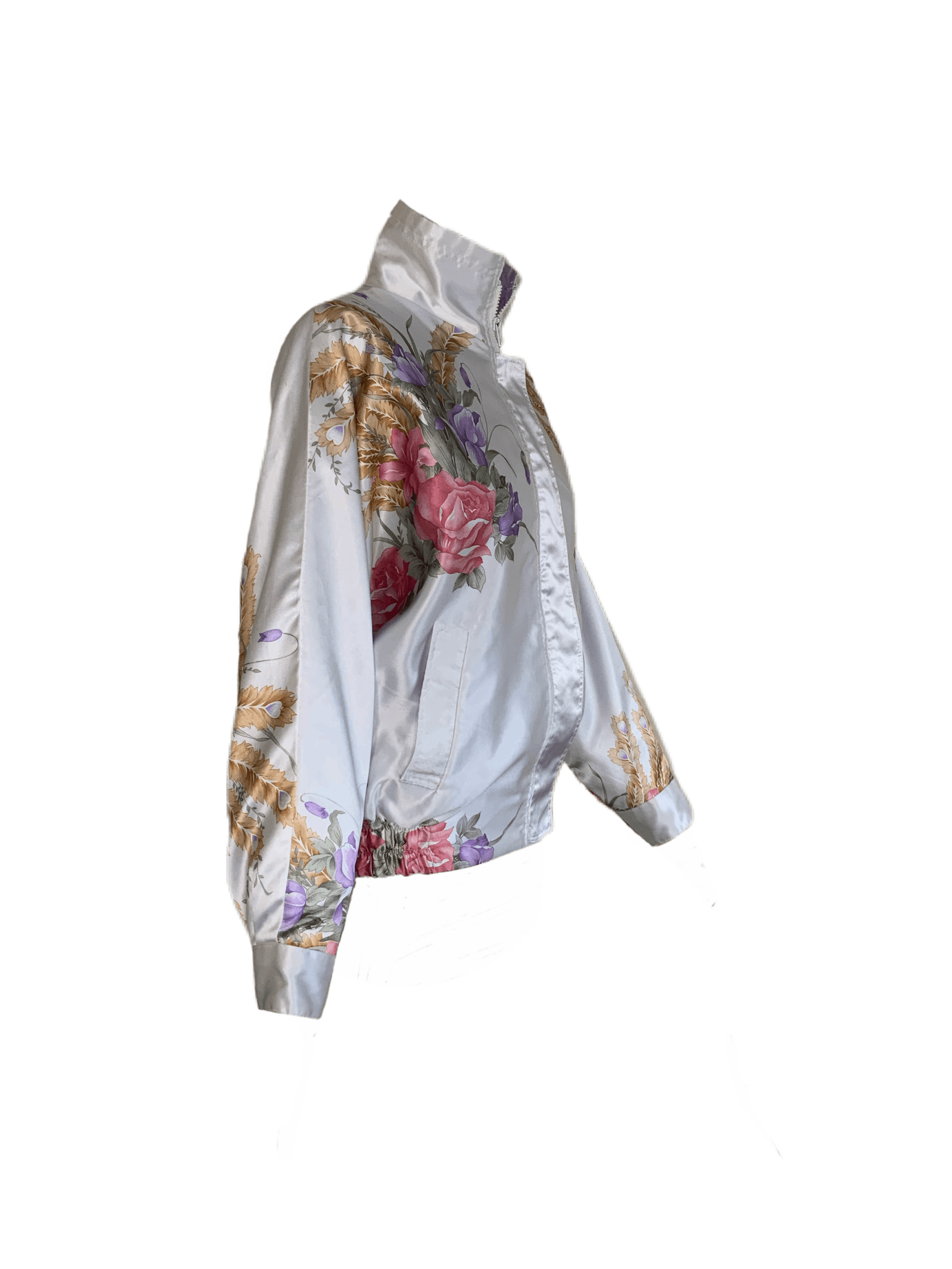 Vintage Lavender and Floral Reversible Bomber Jacket | Shop THRILLING