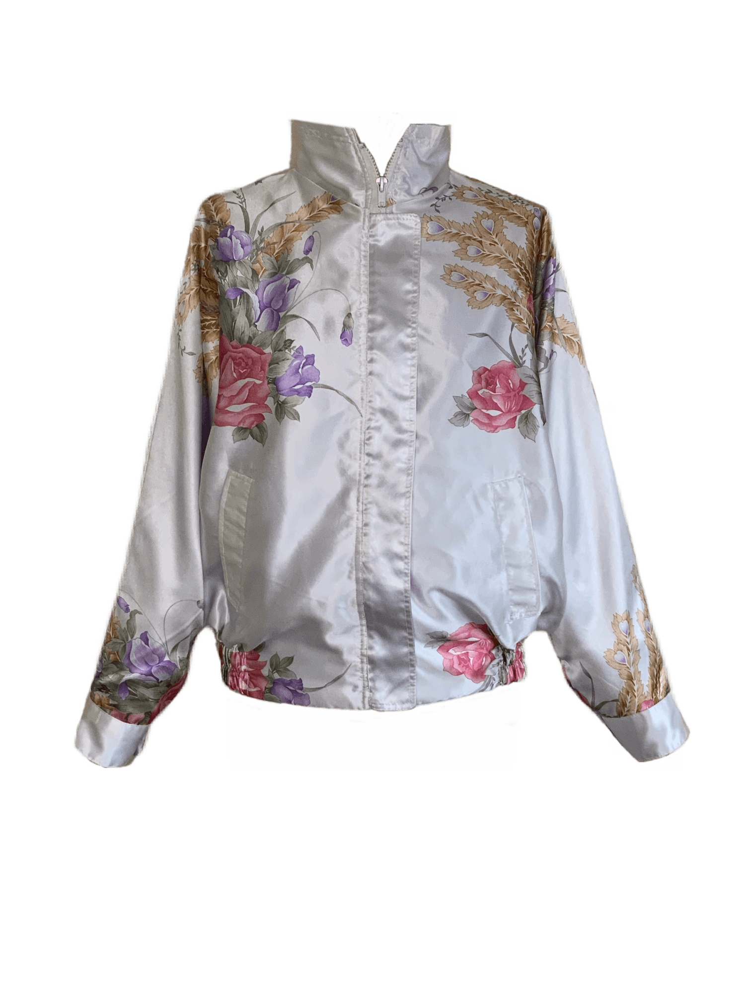 Vintage Lavender and Floral Reversible Bomber Jacket | Shop THRILLING
