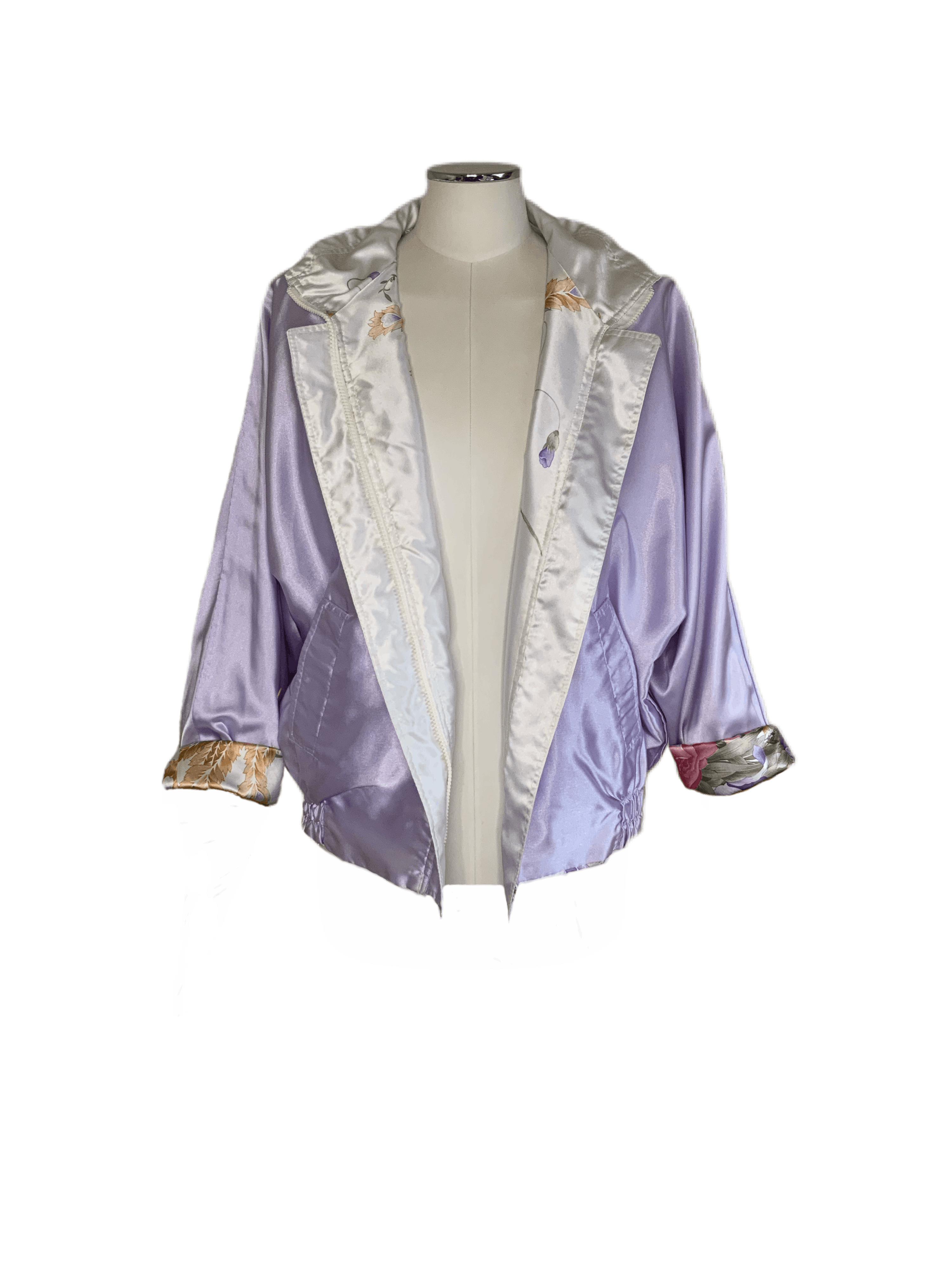 Vintage Lavender and Floral Reversible Bomber Jacket | Shop THRILLING