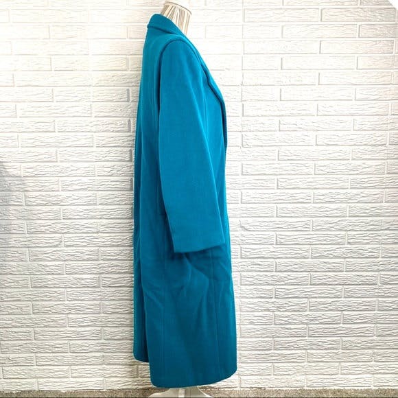Vintage Long Teal Button Up Wool Coat by Forecaster | Shop THRILLING