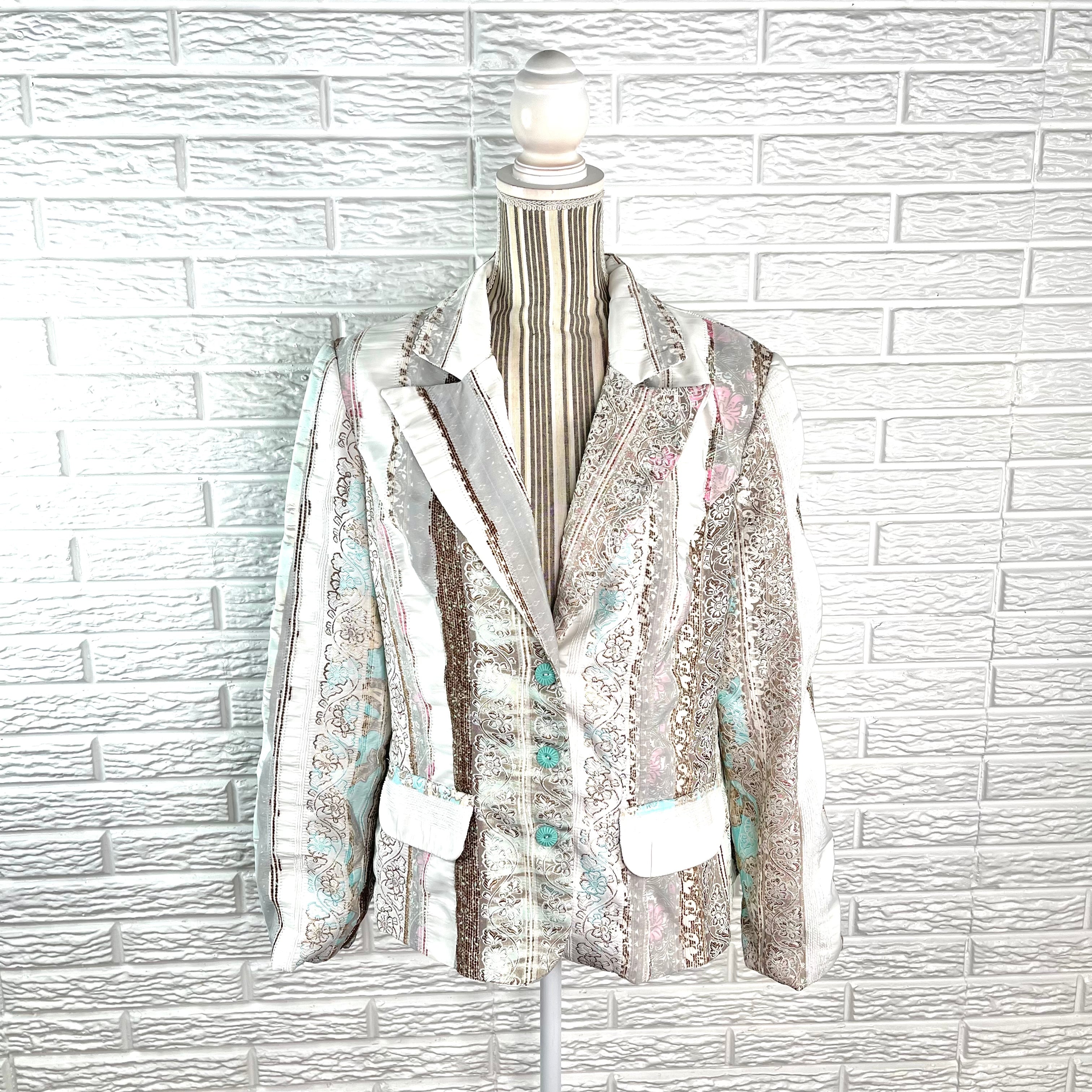 Vintage Striped Floral Embroidered Blazer By Cartise | Shop THRILLING