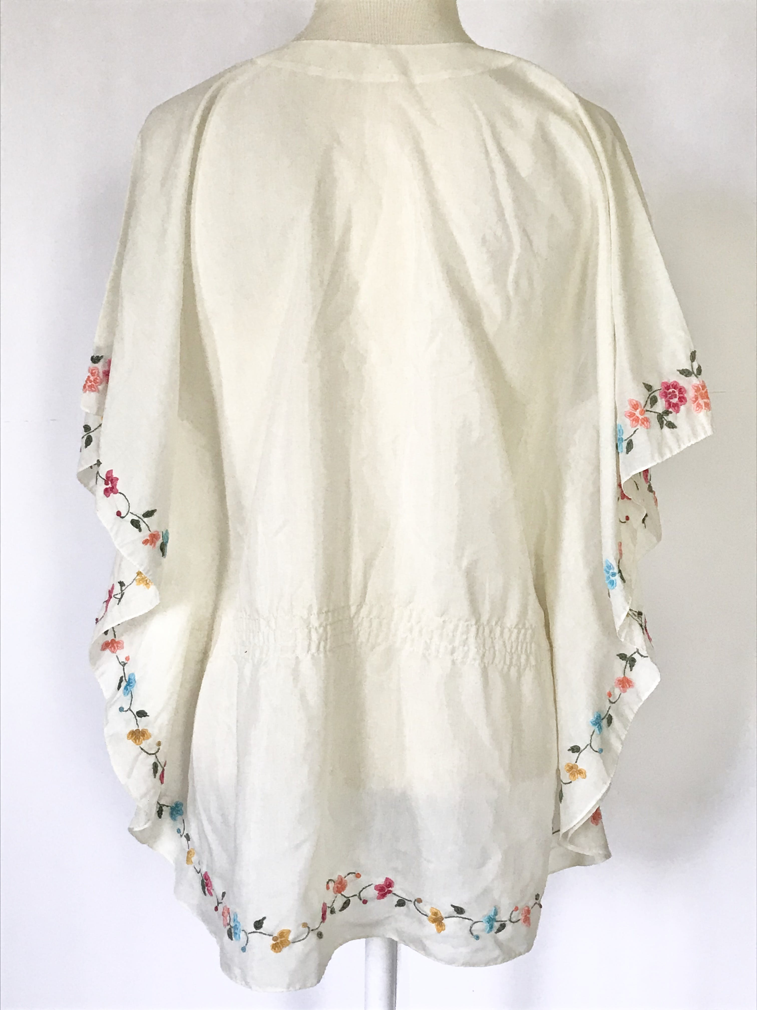 Vintage Mexican Tunic Top with Embroidered Flowers | Shop THRILLING