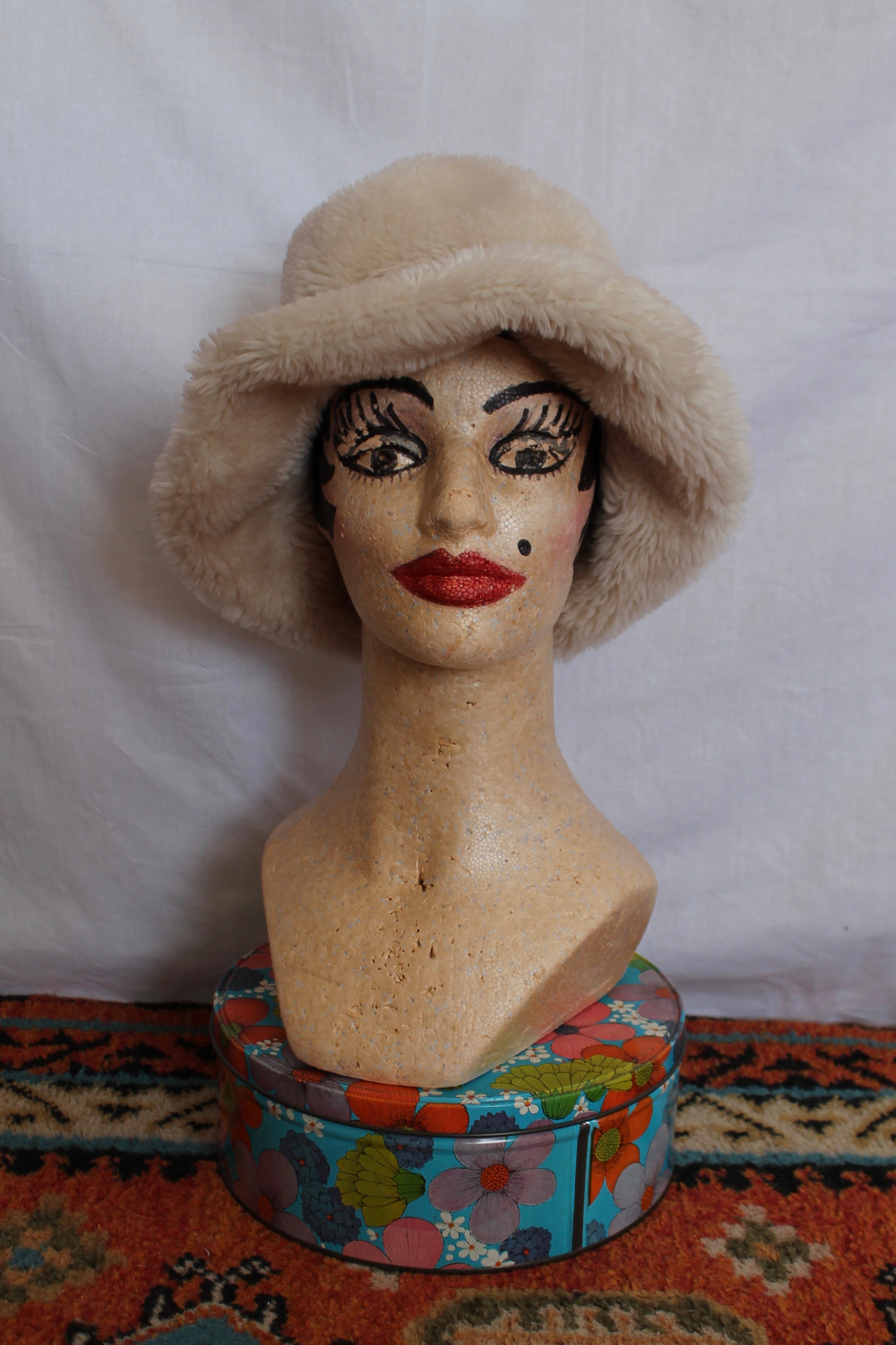 Vintage 70s Cream Faux Fur Bucket Hat | Shop THRILLING
