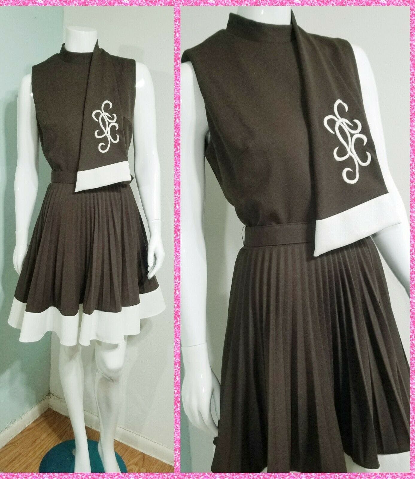 Vintage 60's Mod Scooter Pleated Mini Dress by Mary Dobbs For The ...