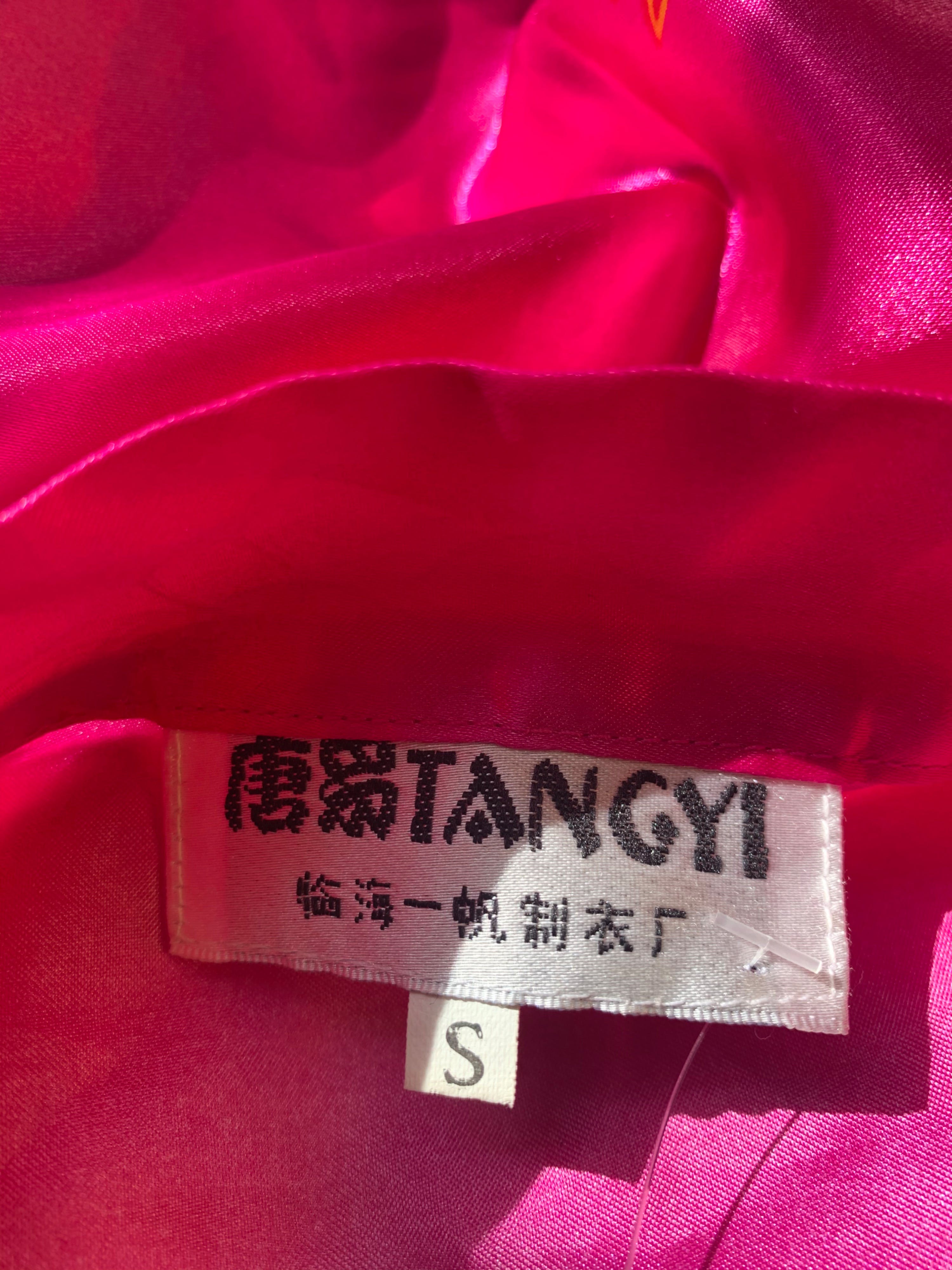 Vintage 80s Multicolor Silk Graphic Chinese Robe By Tangyi | Shop THRILLING