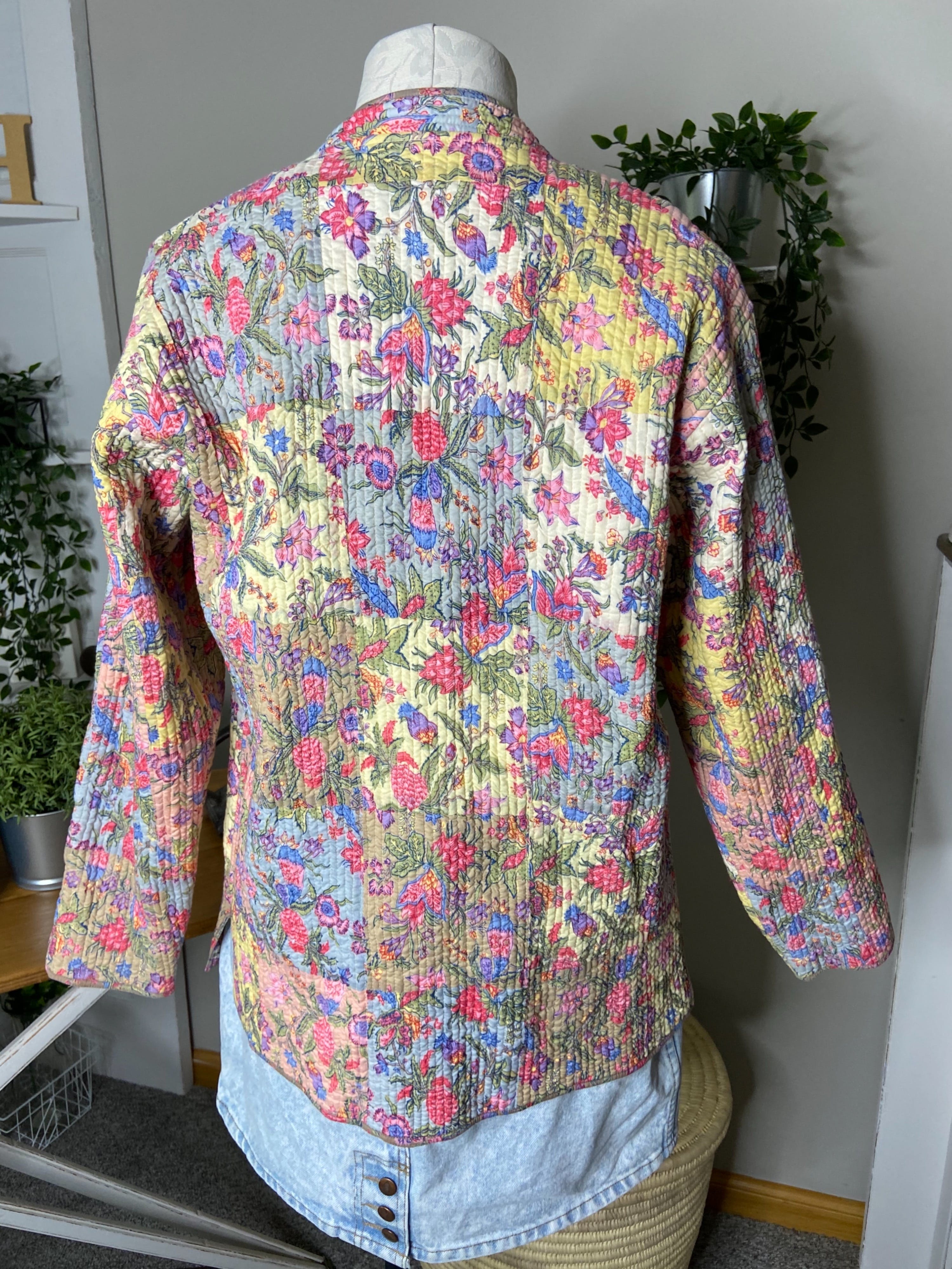 Vintage Handmade Quilted Patchwork Reversible Blazer Jacket | Shop ...