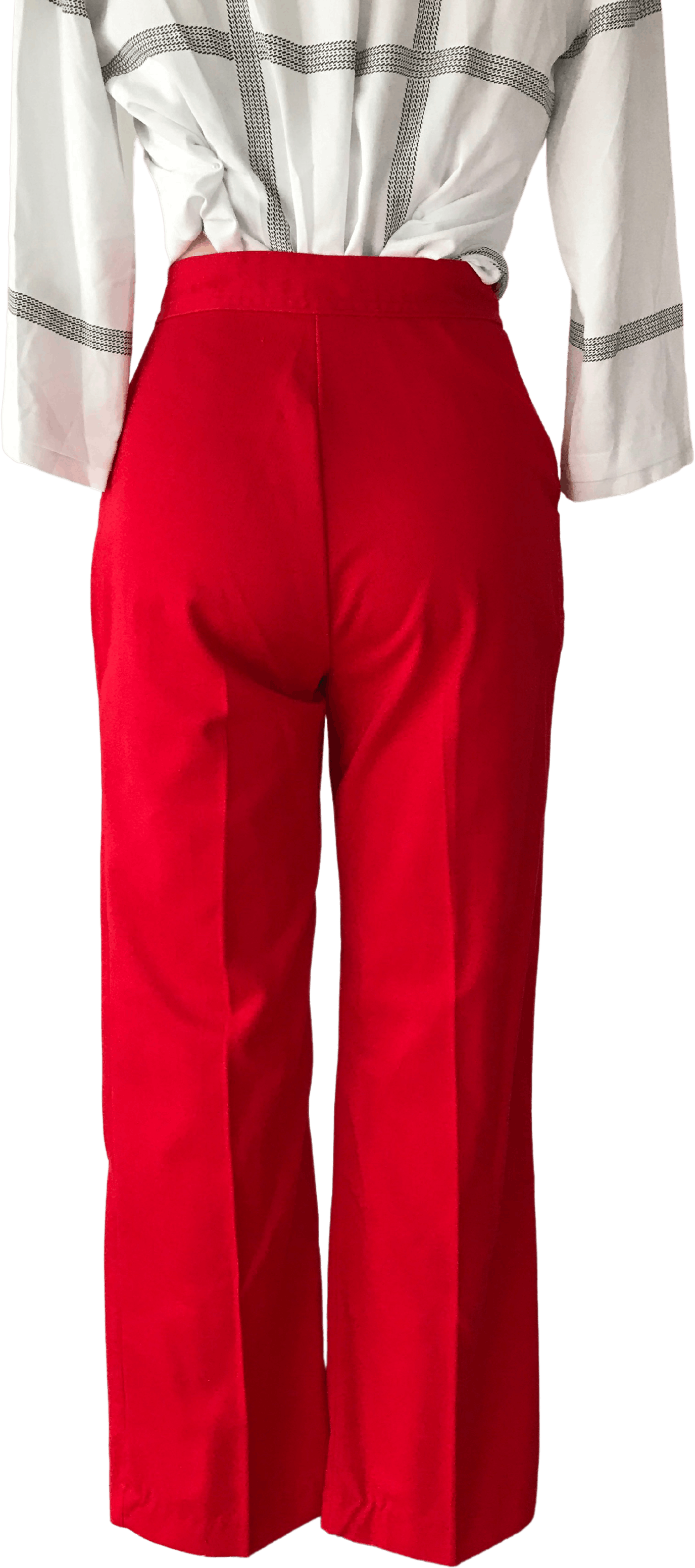 Vintage 70’s Red Wide Leg Trousers High Waisted Slacks | Shop THRILLING