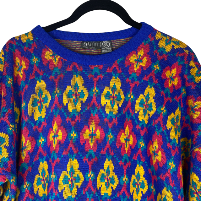 Vintage 80s Gitano Intarsia Oversized Sweater Tunic Dress By Gitano ...