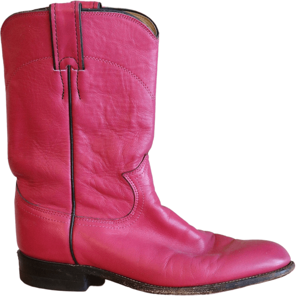 Vintage Hot Pink Leather Cowboy Boots by Justin | Shop THRILLING