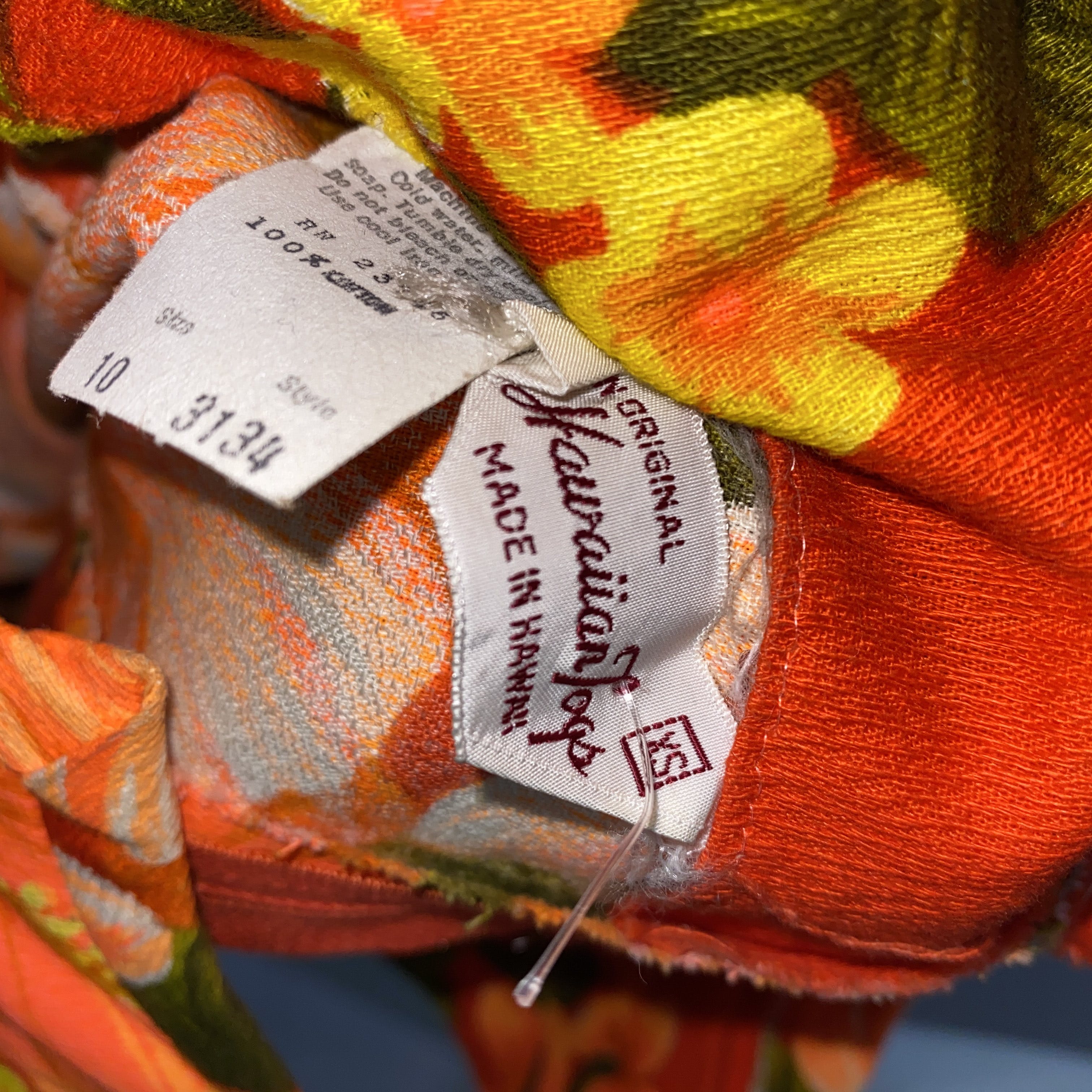 Vintage 70's Hawaiian Togs Orange Floral Barkcloth Maxi Dress by ...