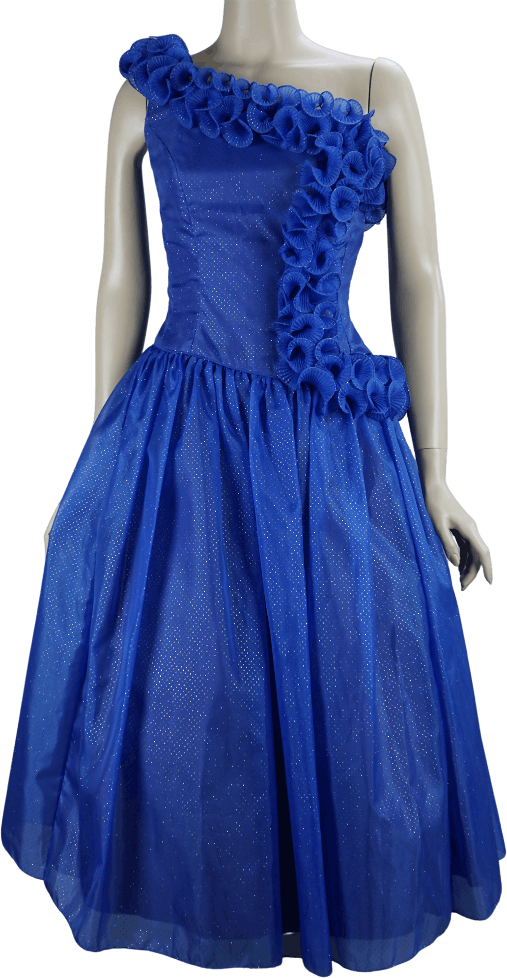Vintage 80's Royal Blue One Shoulder Formal Dress by Mike Benet | Shop ...