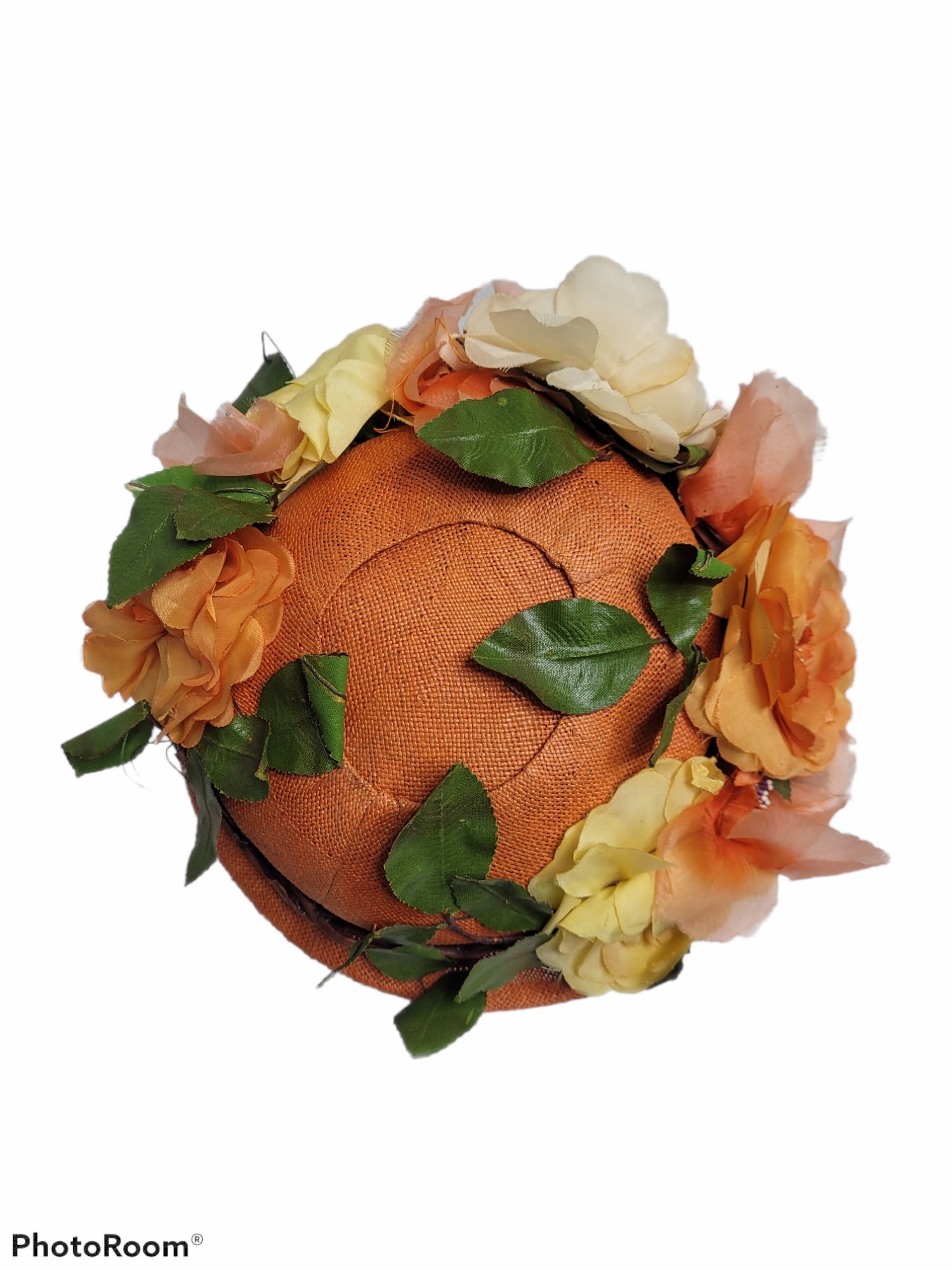 Vintage 50’s Floral Orange Garden Cottage Hat by harzfelds | Shop THRILLING