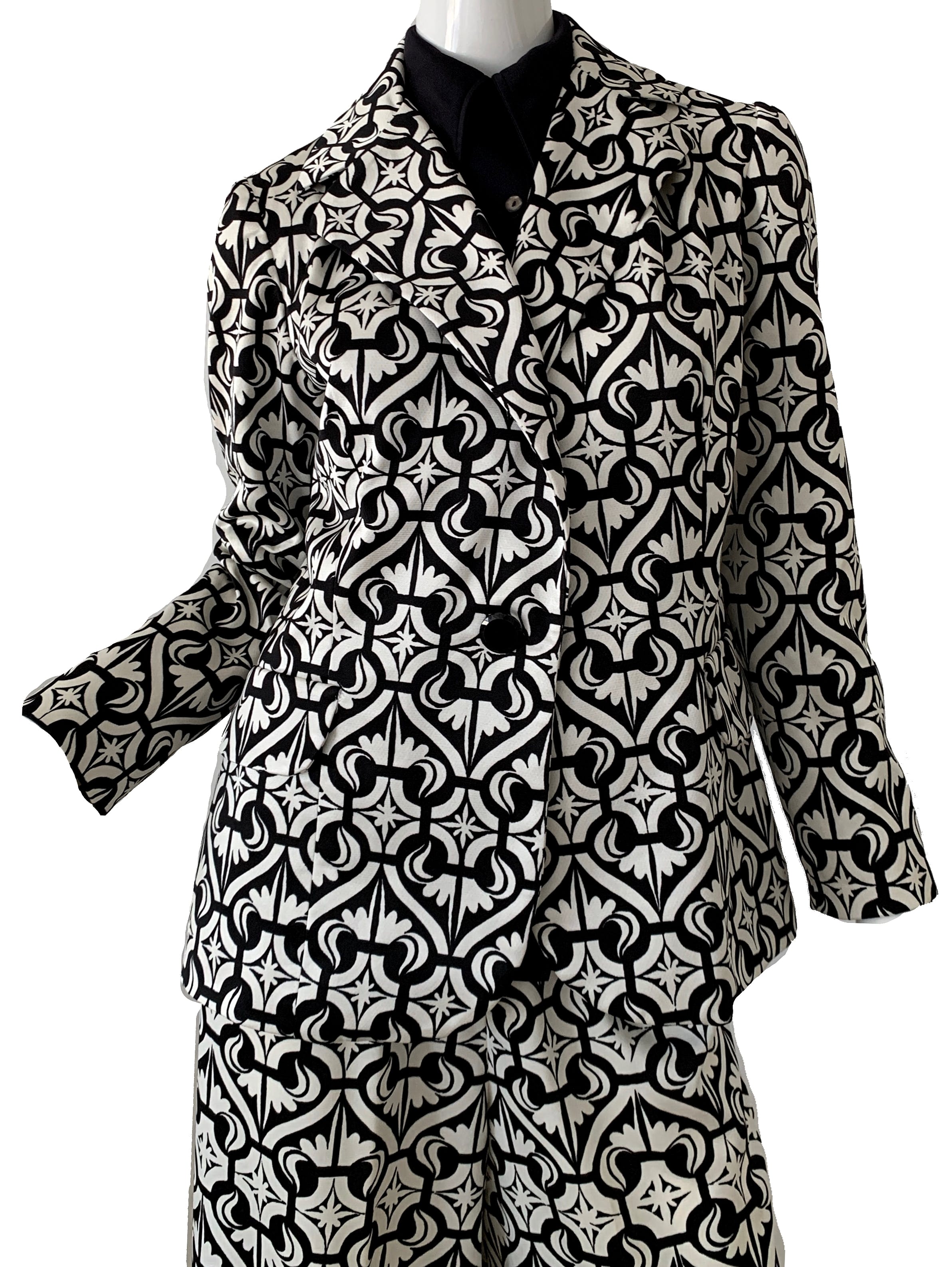 Vintage 70's Mod Geometric Tuxedo Bell Bottoms Pantsuit by Mr. Dino ...