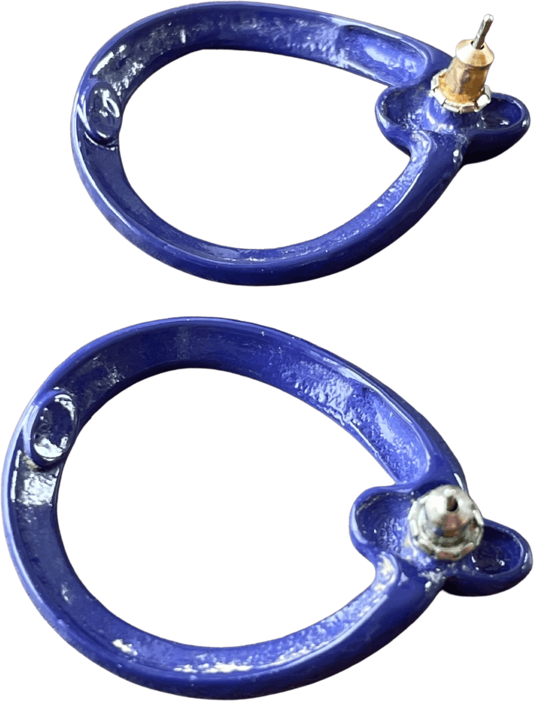 Vintage 80's Purple Metal Door Knocker Style Hoops | Shop THRILLING