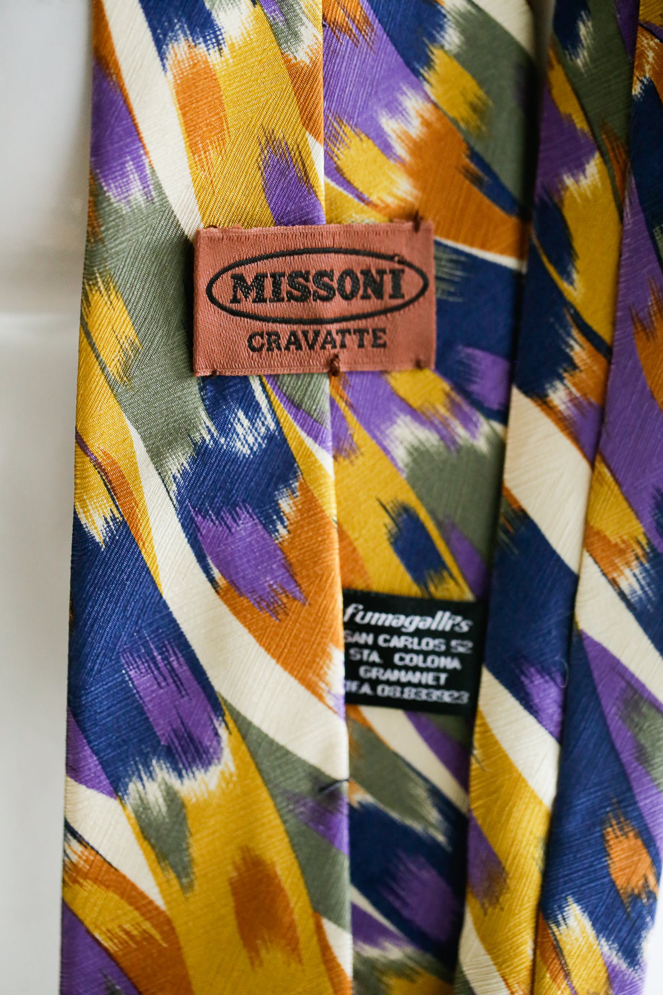 Vintage Silk Colourful Abstract Geometric Print Designer Tie by Missoni ...