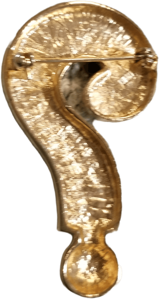 Vintage Gold Toned Metal Question Mark Brooch | Shop THRILLING