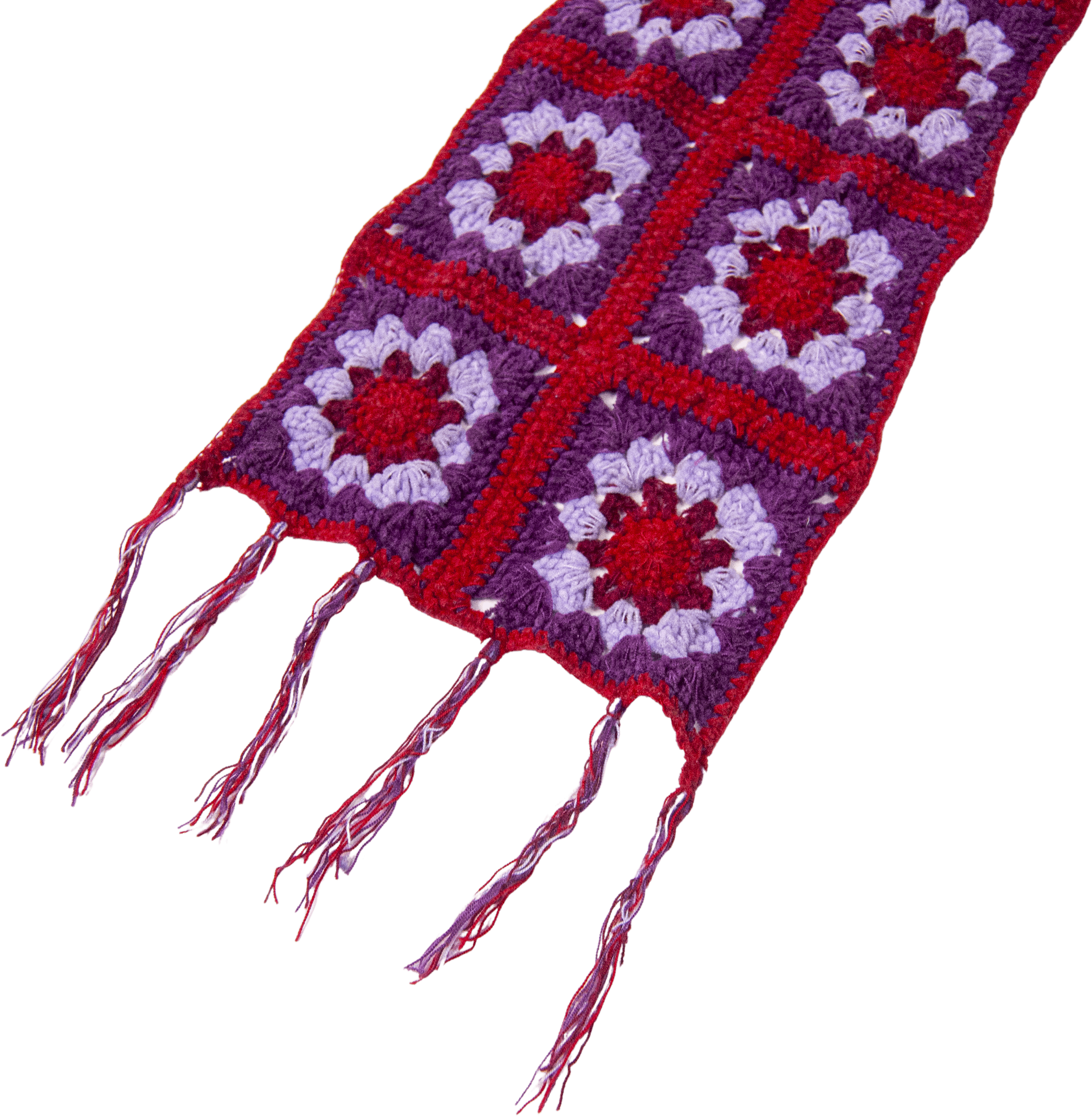 Vintage 00's Handmade Red Crochet Granny Scarf | Shop THRILLING