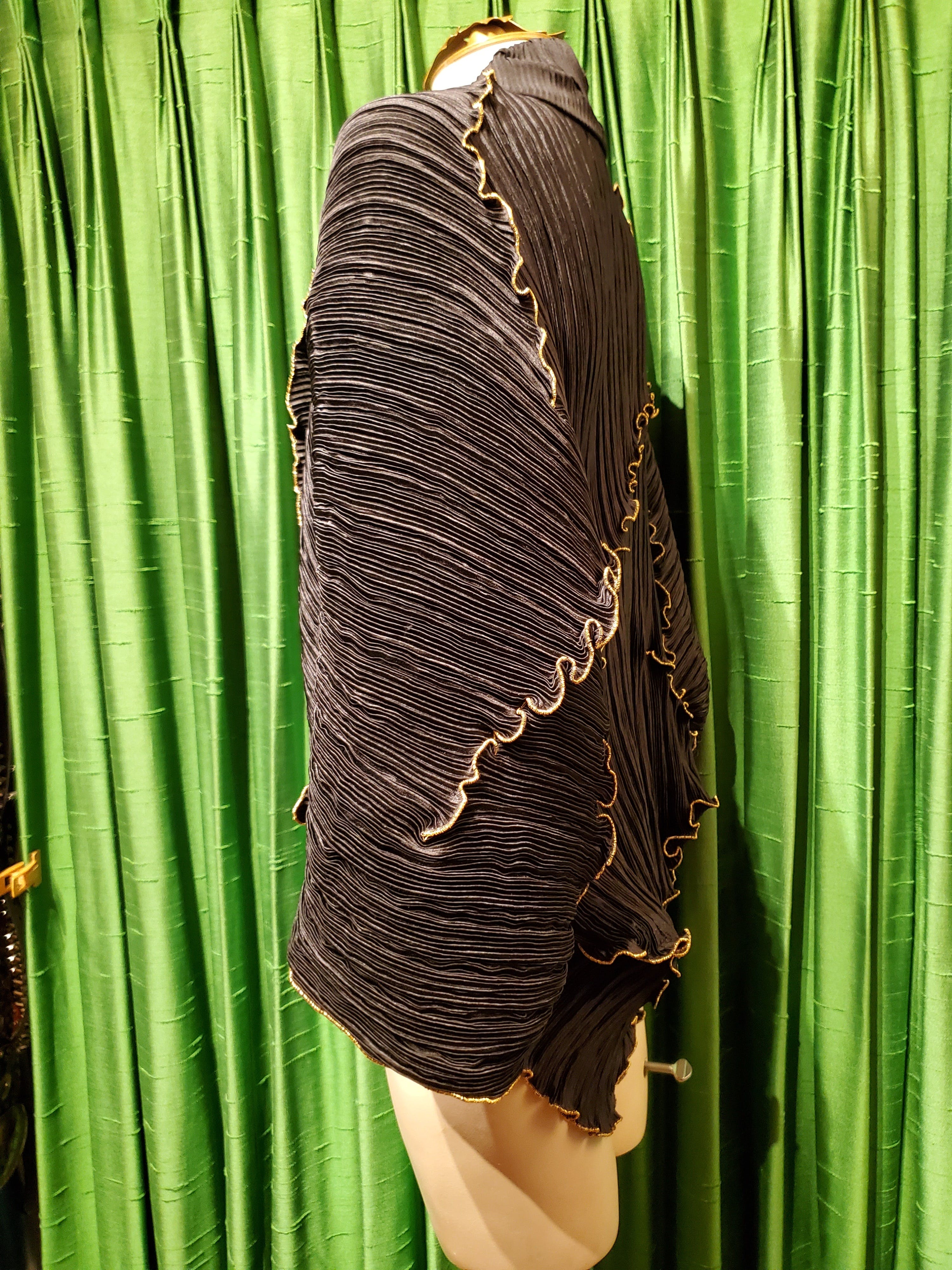 Vintage 80's Black Avante Guard Micro Pleat Cocoon Shrug by Ellen ...