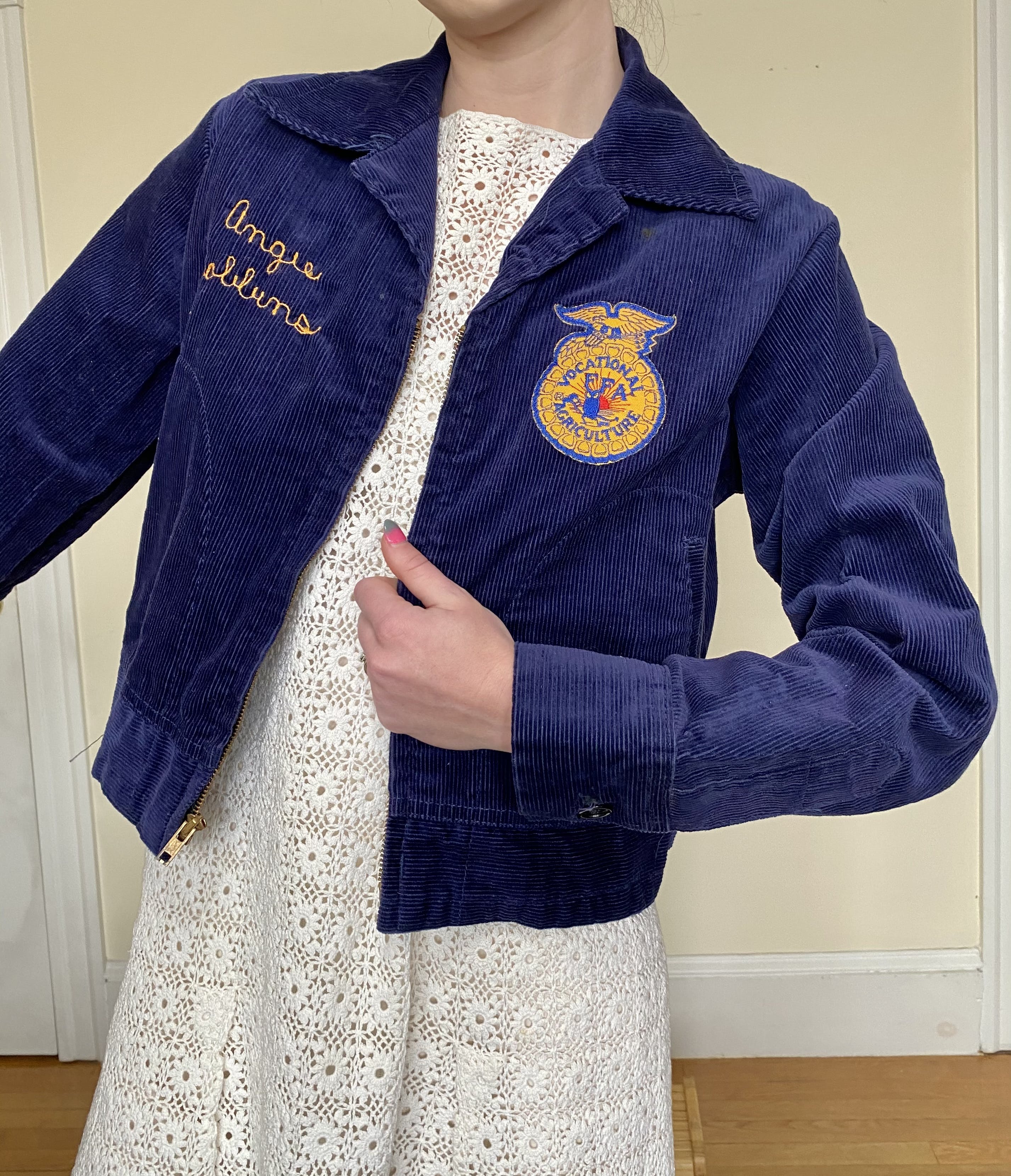 Vintage 70’s Navy Corduroy Texas Grapevine Jacket by FFA | Shop THRILLING