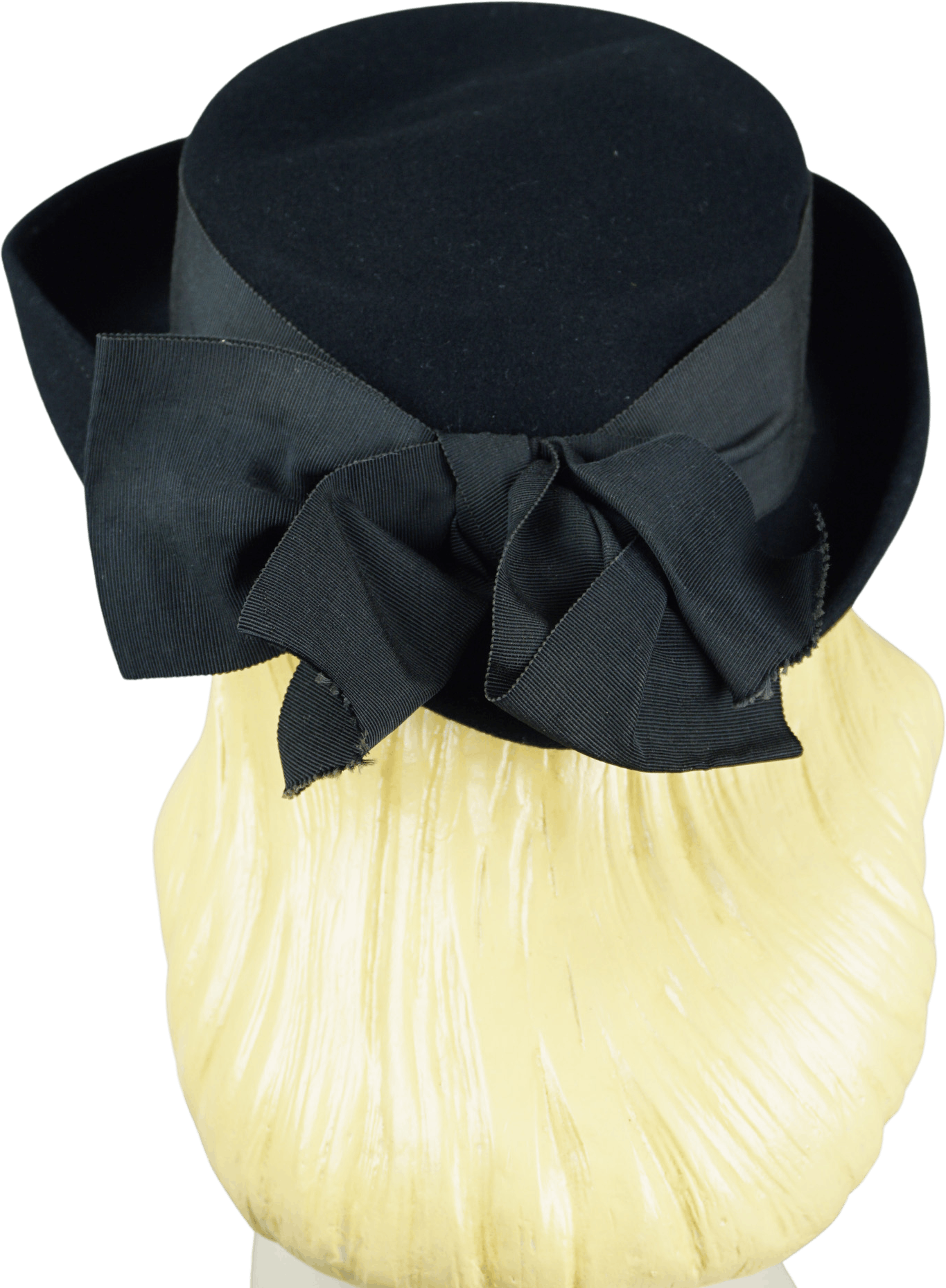 Vintage 40's Black Breton Hat with Upturned Brim Hat by New York ...