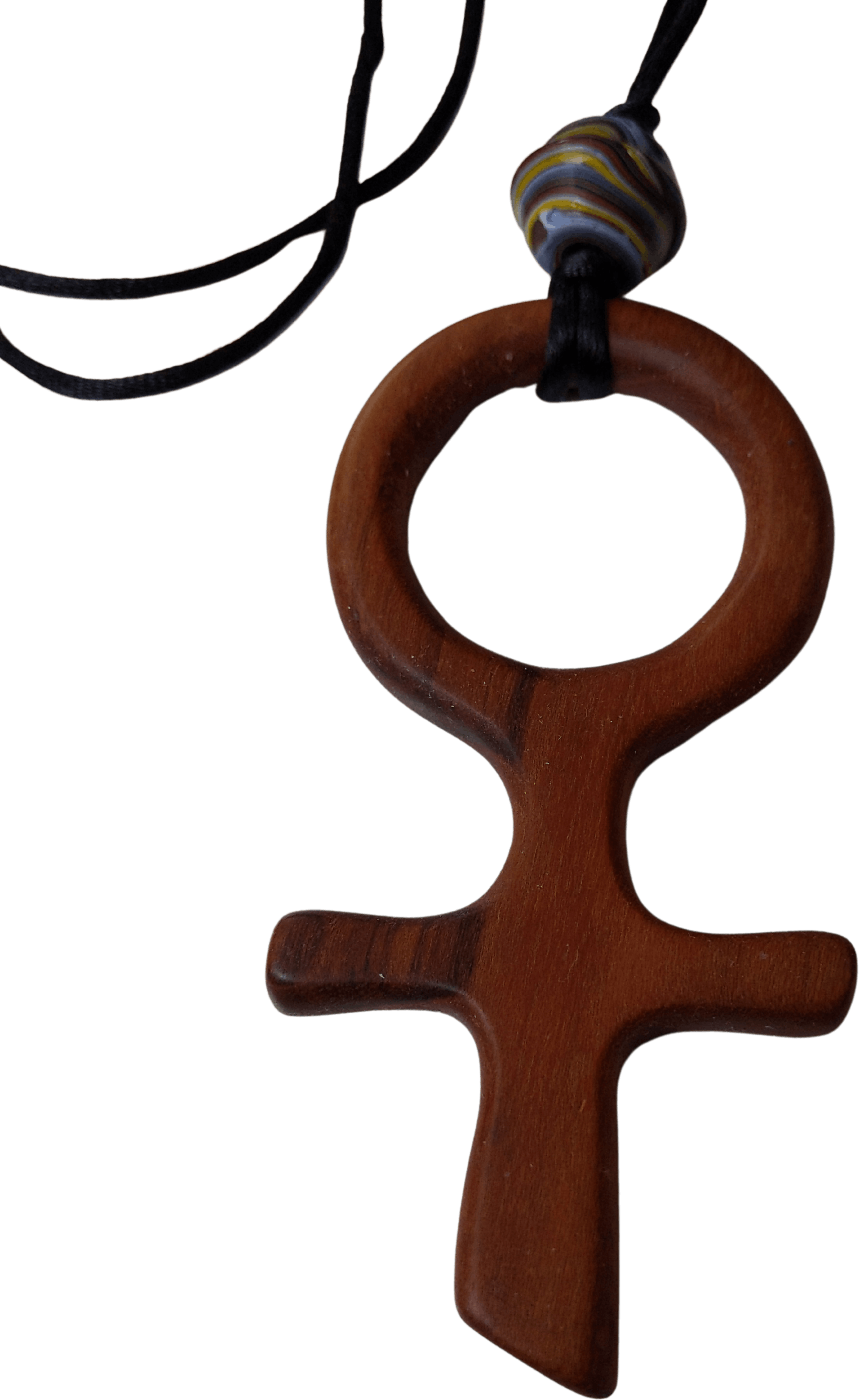 Vintage 70's Wooden Female Symbol Pendant on Black Silk Cord | Shop ...