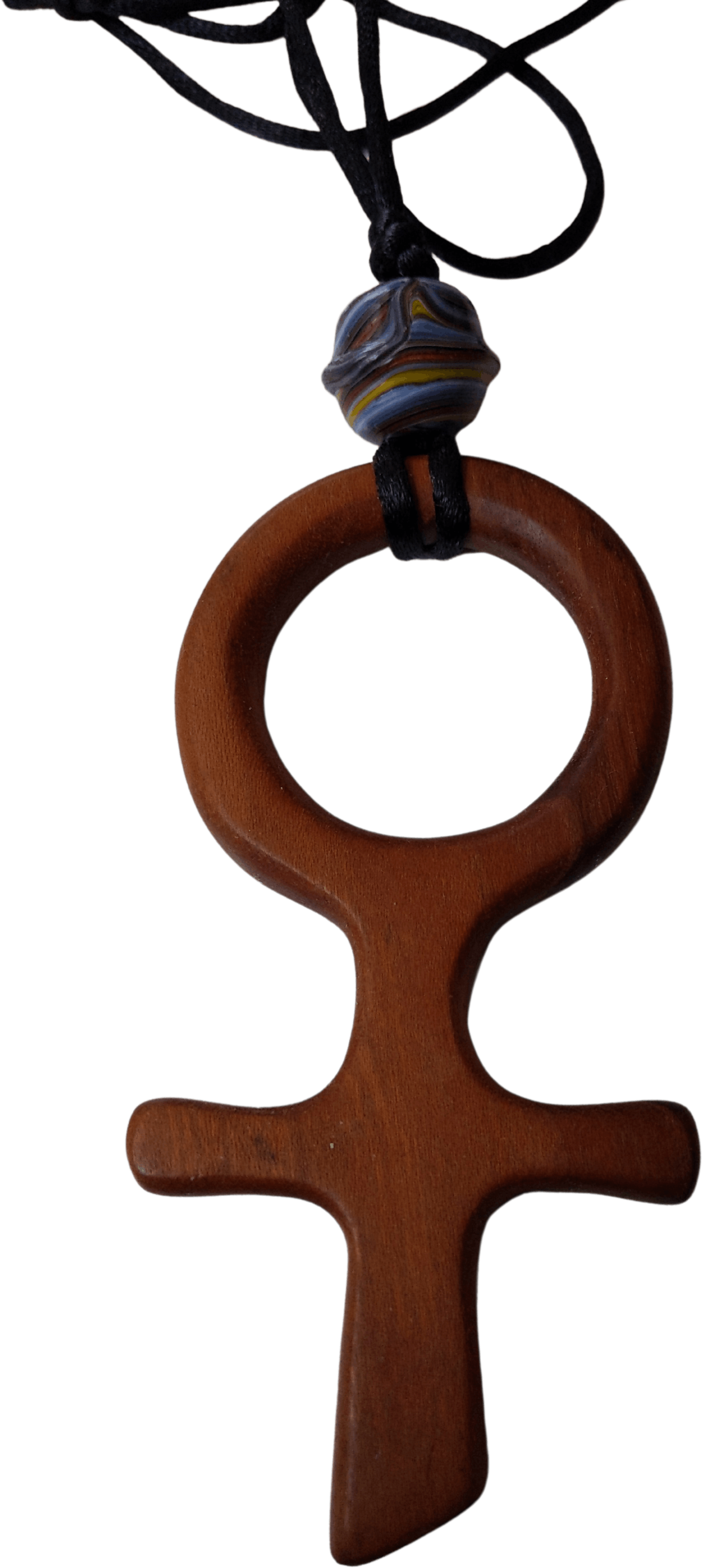Vintage 70's Wooden Female Symbol Pendant on Black Silk Cord | Shop ...