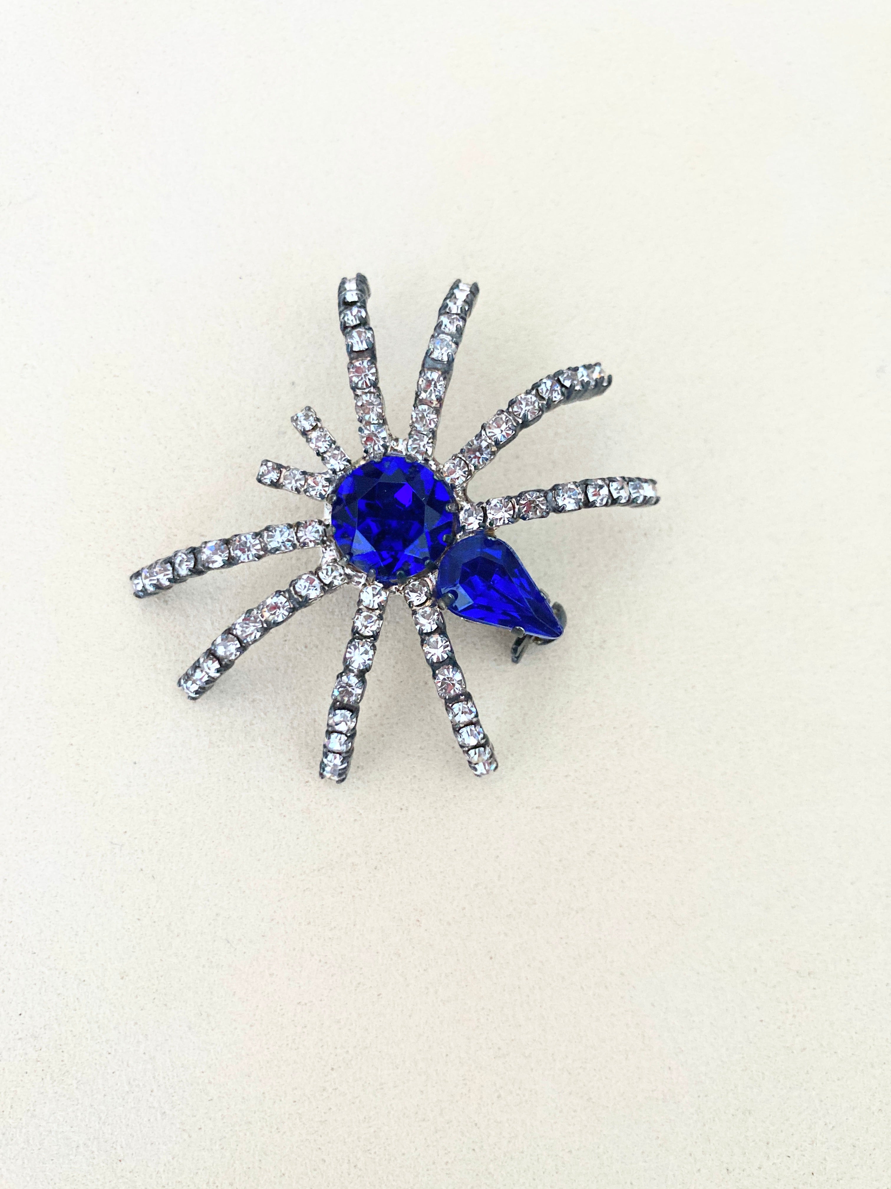 50s/60s Vintage Rhinestone Spider Shaped Brooch | Shop THRILLING