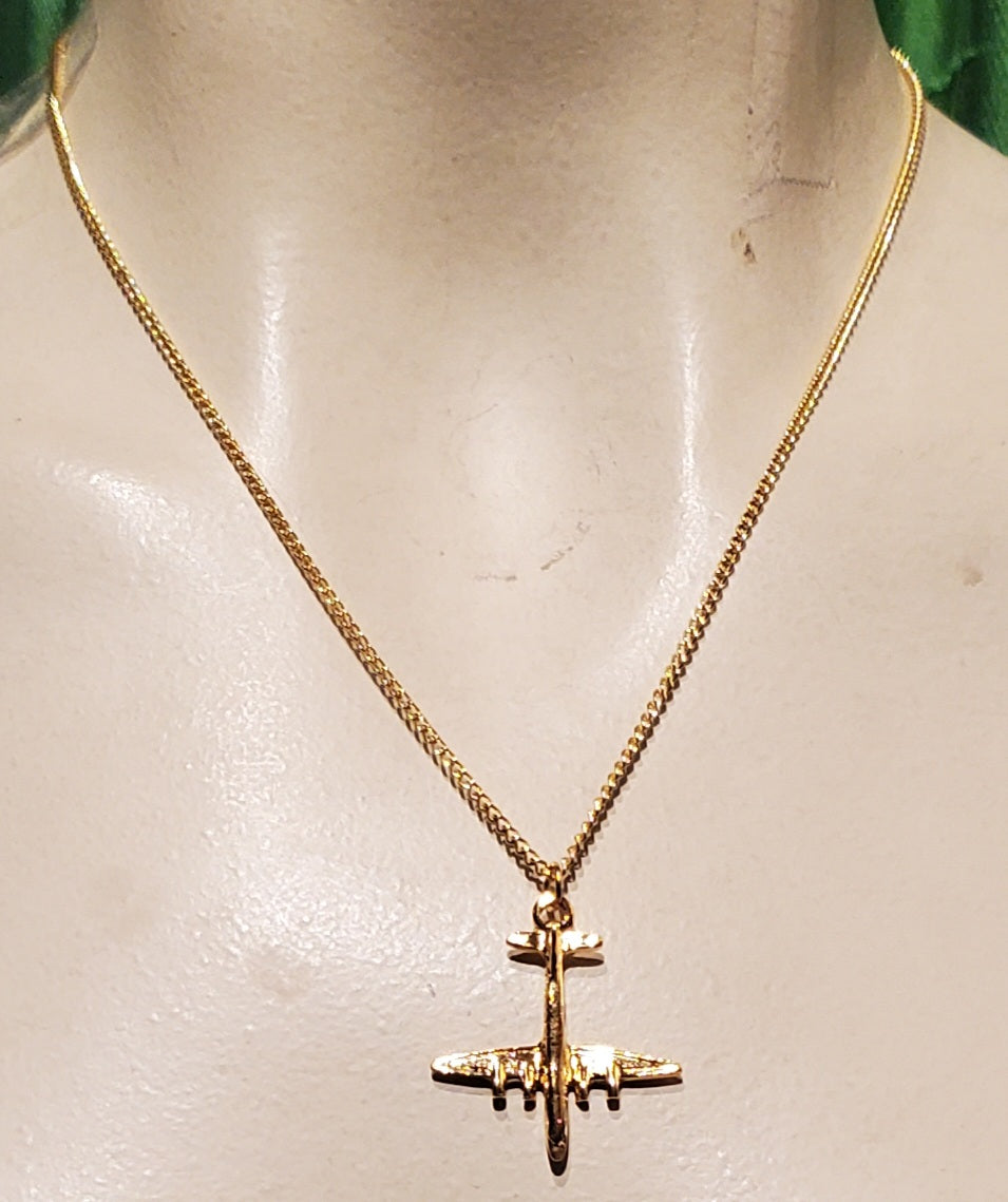 Vintage 70s/80s Goldtone Airplane Aviator Necklace By Deadstock | Shop ...