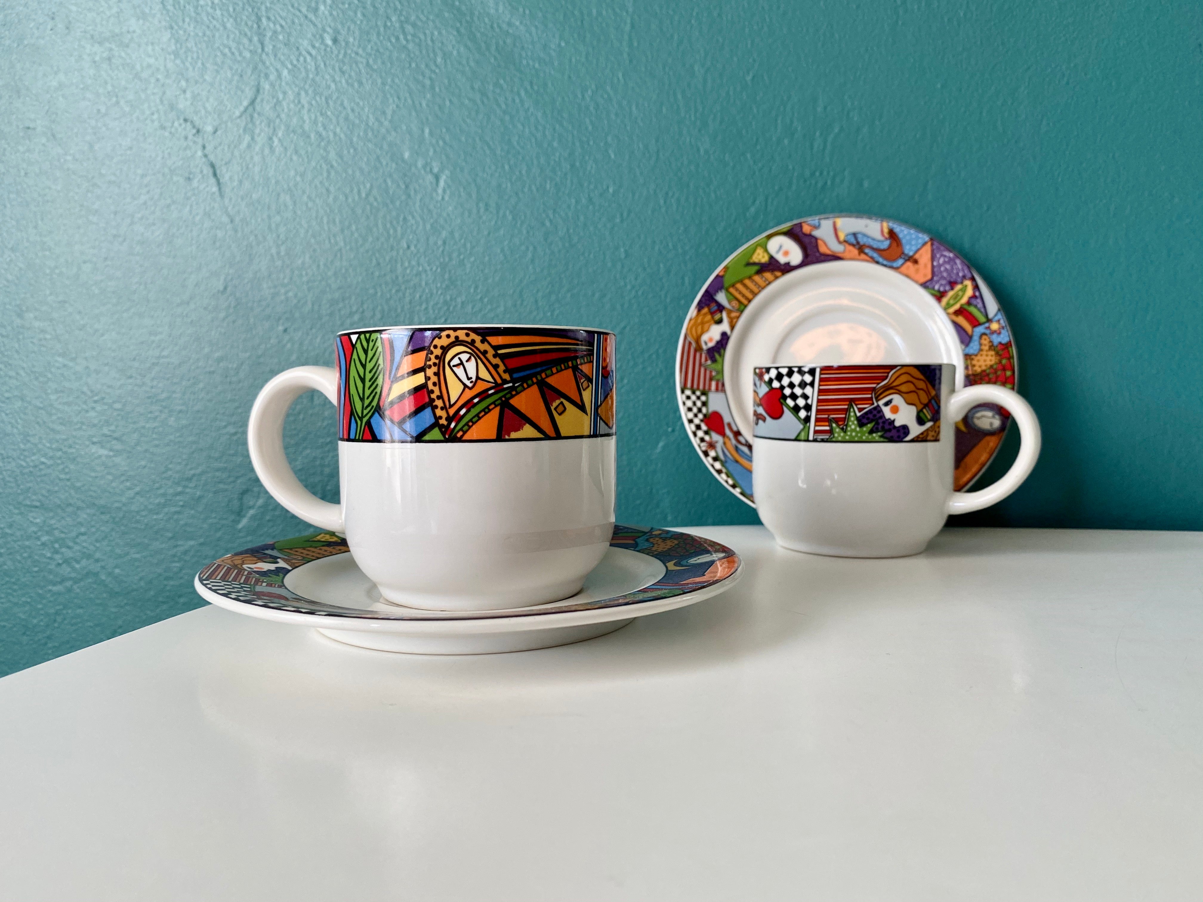 Vintage 90s Coffee Cup Set Vitromaster Tea Set Coffee Mug Set By ...