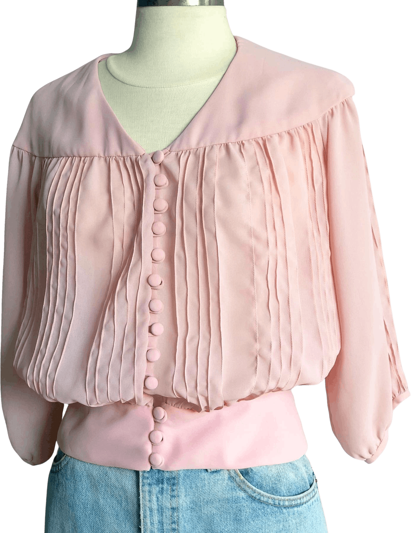 Vintage Pale Pink Buttoned Blouse | Shop THRILLING