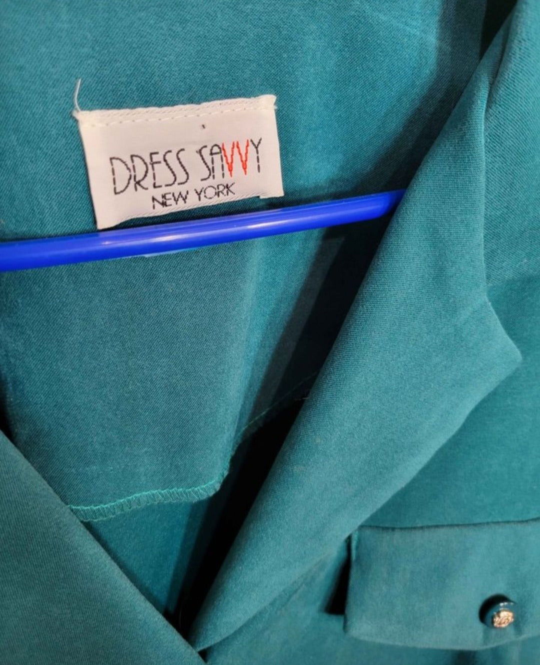 Vintage Teal Velvet Double Breasted Buttoned Up Overcoat by Dress Savvy ...