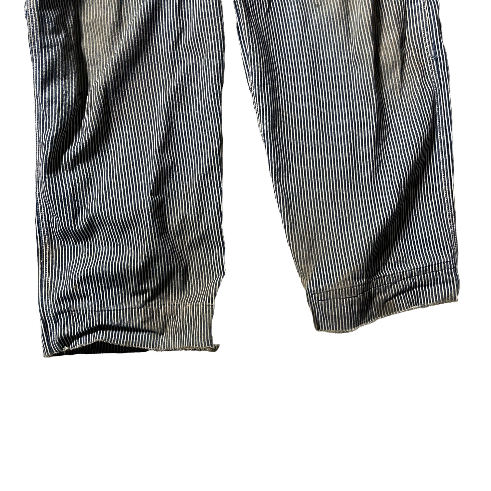 Vintage 90s/00s Train Conductor Pin Stripe Destroyed Work Overalls By ...