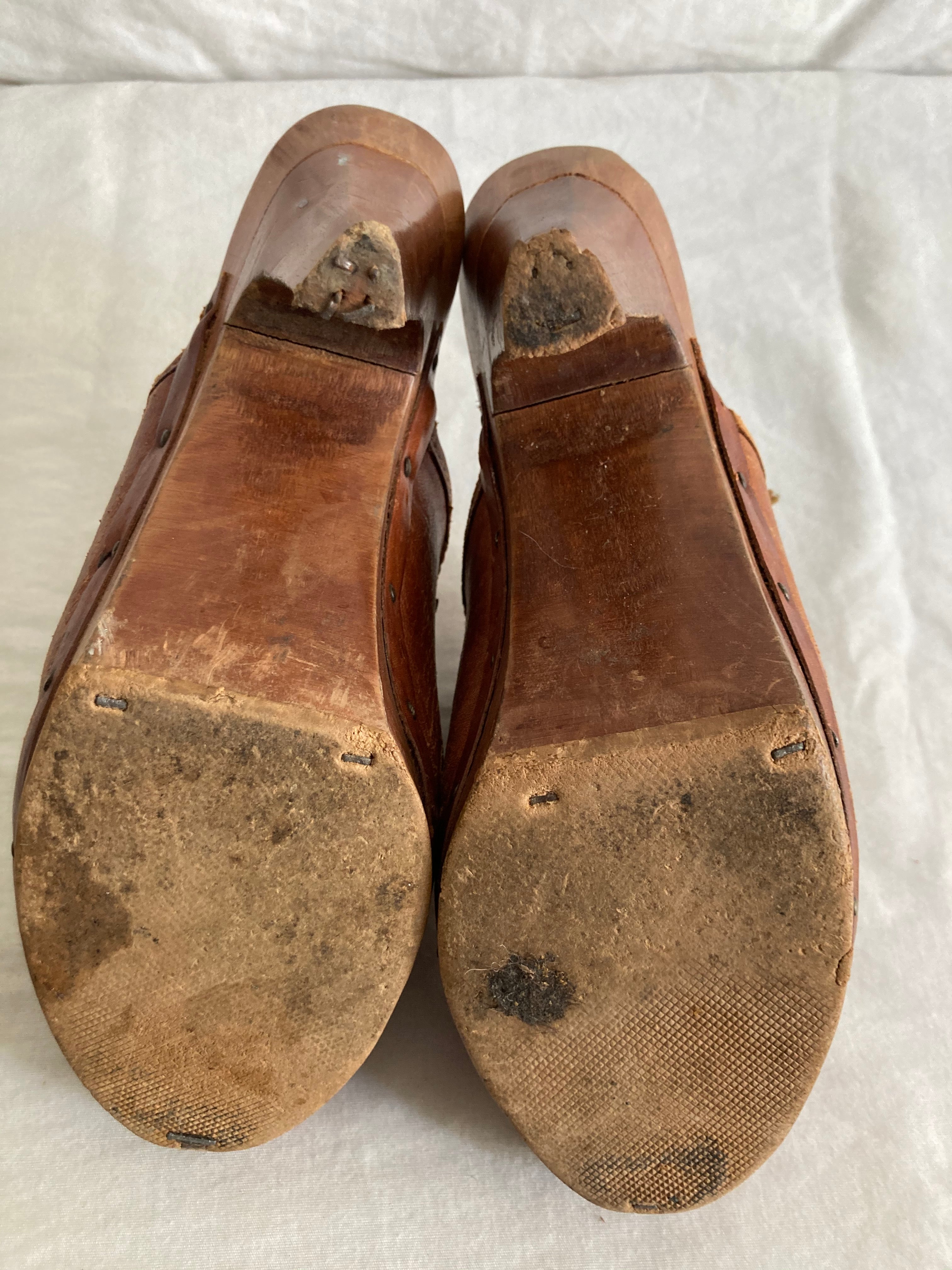 Vintage 70s High Heel Lace Up Clogs | Shop THRILLING